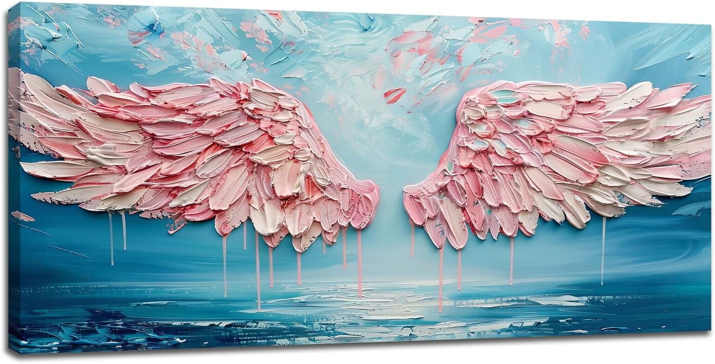AEFER Large Canvas Wall Art Decor for Living Room Bedroom Pink Angel ...