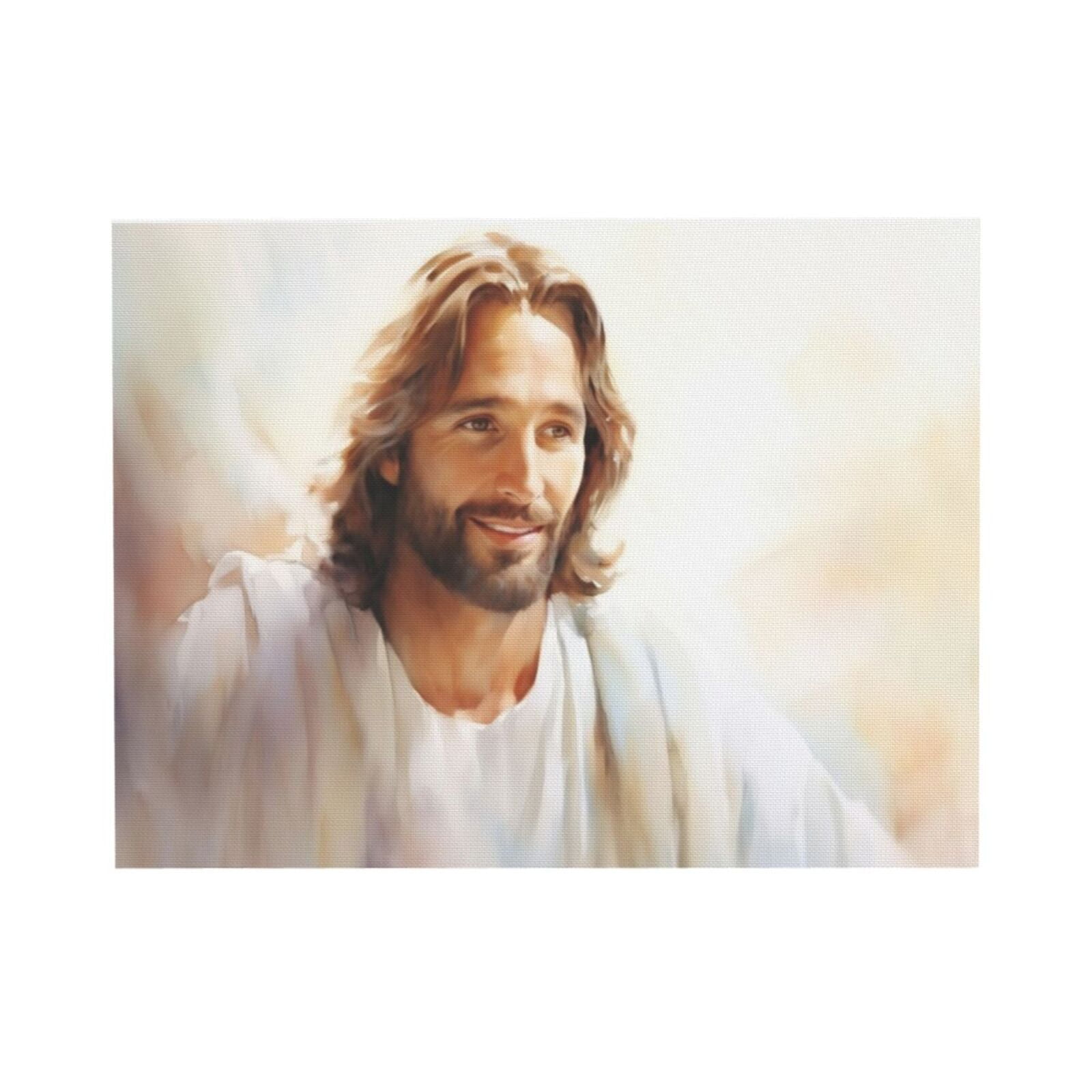 AEFER Large Christ Wall Art Jesus 's Smile Picture Religion Wall Decor ...