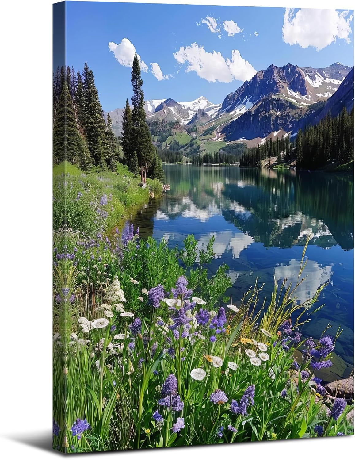 AEFER Large Mountain Wall Art for Lake Reflection Scenic Pictures ...
