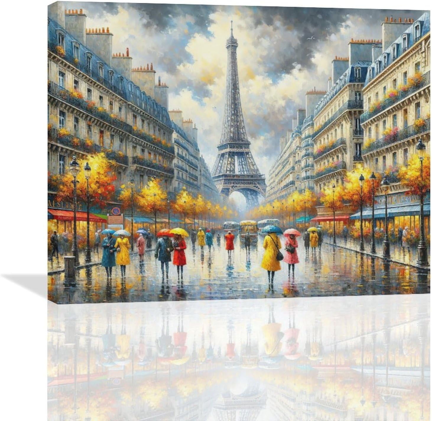 AEFER Large Wall Art Paris Eiffel Tower Abatract Pictures Wall Decor ...
