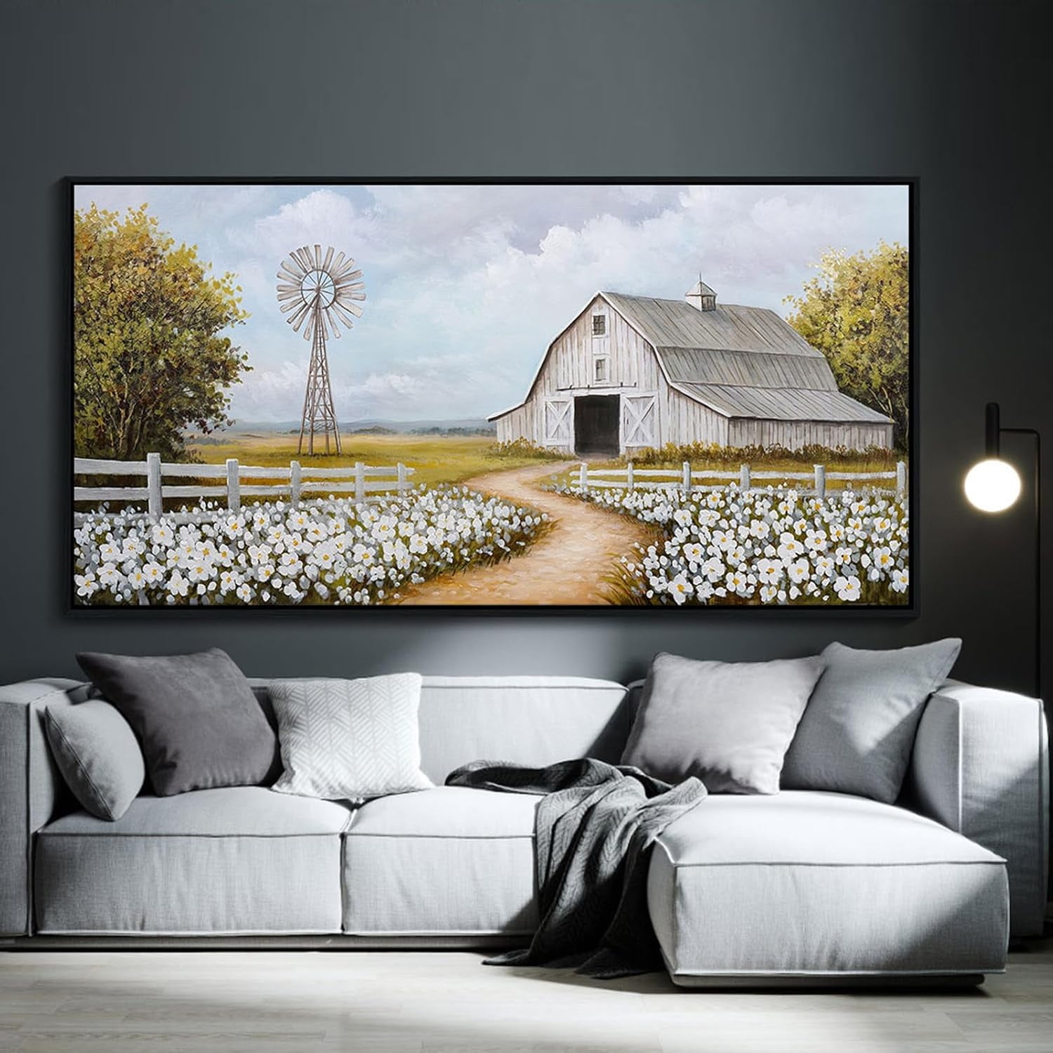 AEFER Large rustic Painting Wall Art Farmhouse barn Picture for Living ...