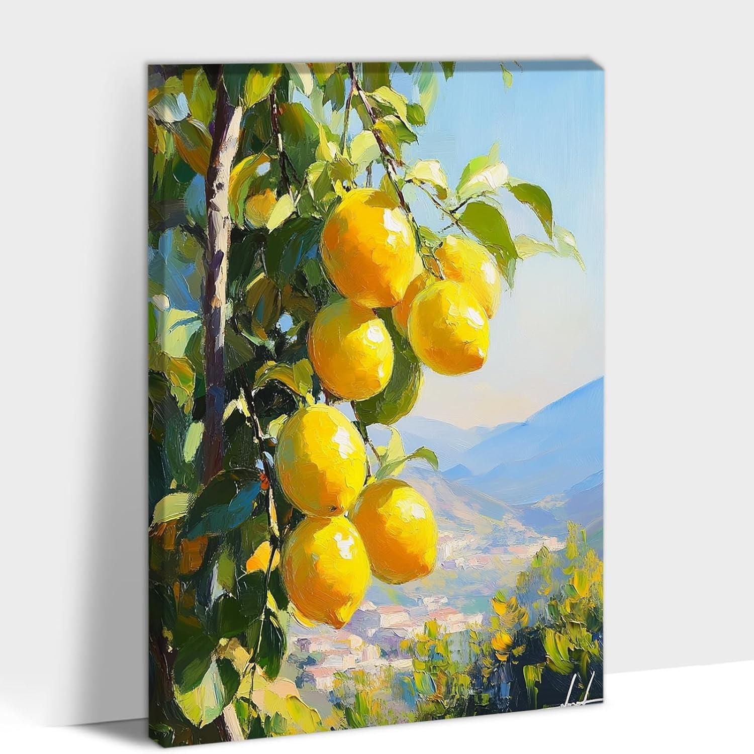 AEFER Lemon Wall Art, Still Life Lemon Tree View Canvas Prints for ...
