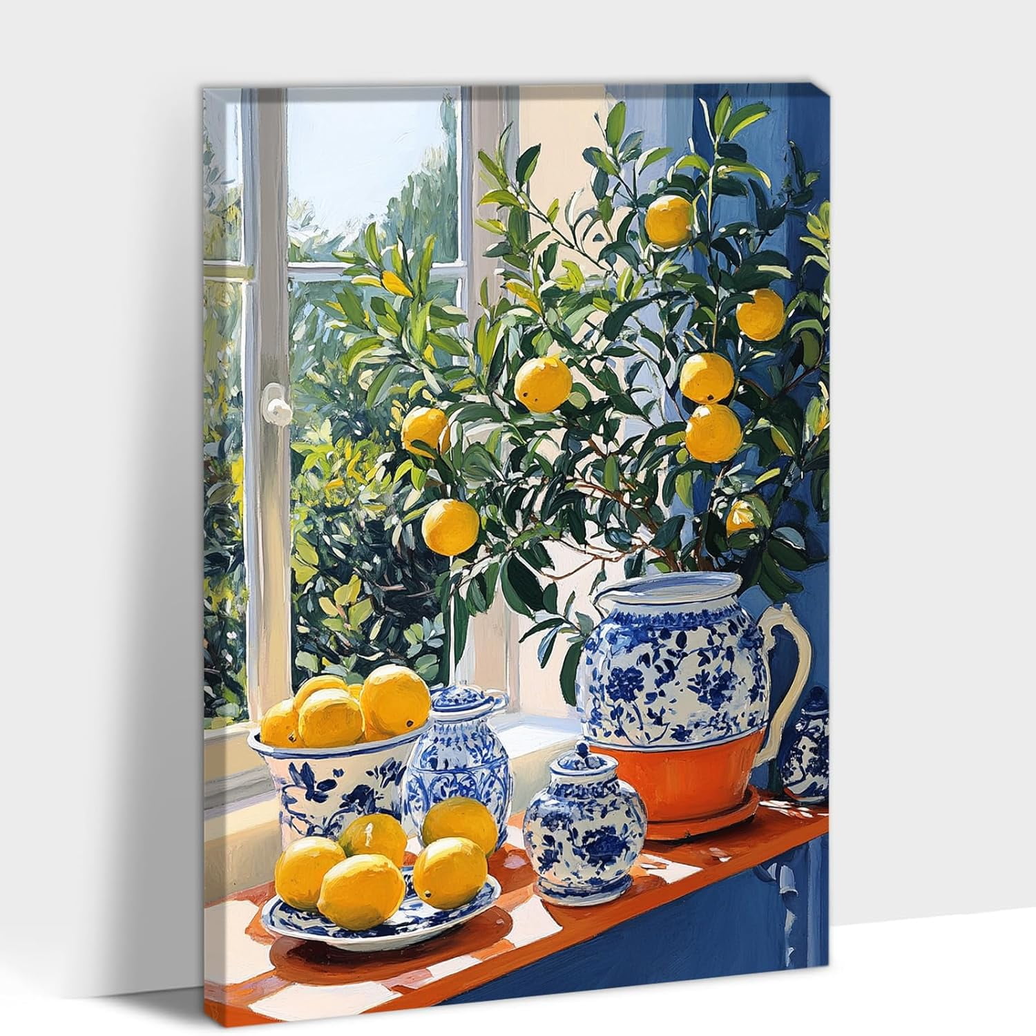 AEFER Lemon Wall Art, Vintage Yellow Lemon Canvas Prints for Kitchen ...