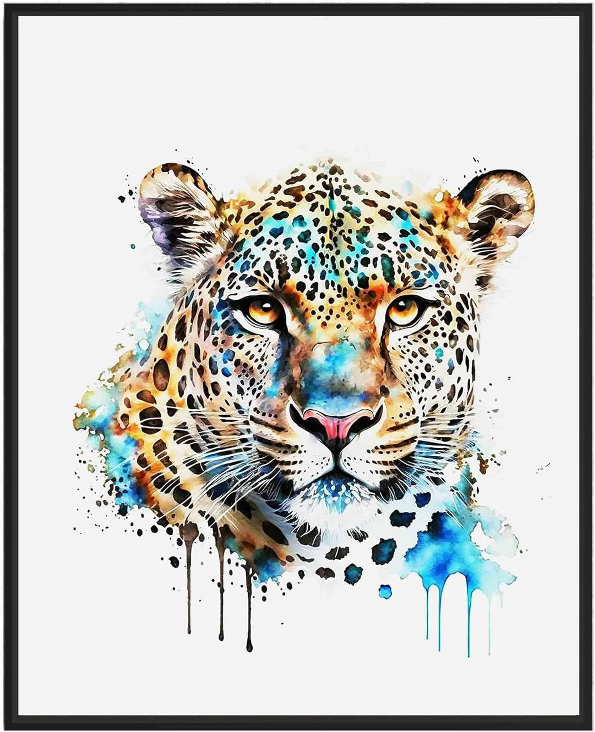 AEFER Leopard Art Print Poster, Abstract Watercolor Animal Wall Art Prints, WIldlife Nature ...