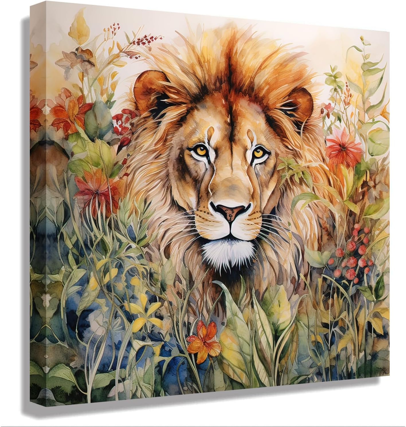 AEFER Lion Animal Painting Wall Art,Jungle Safari Animal Lion with ...