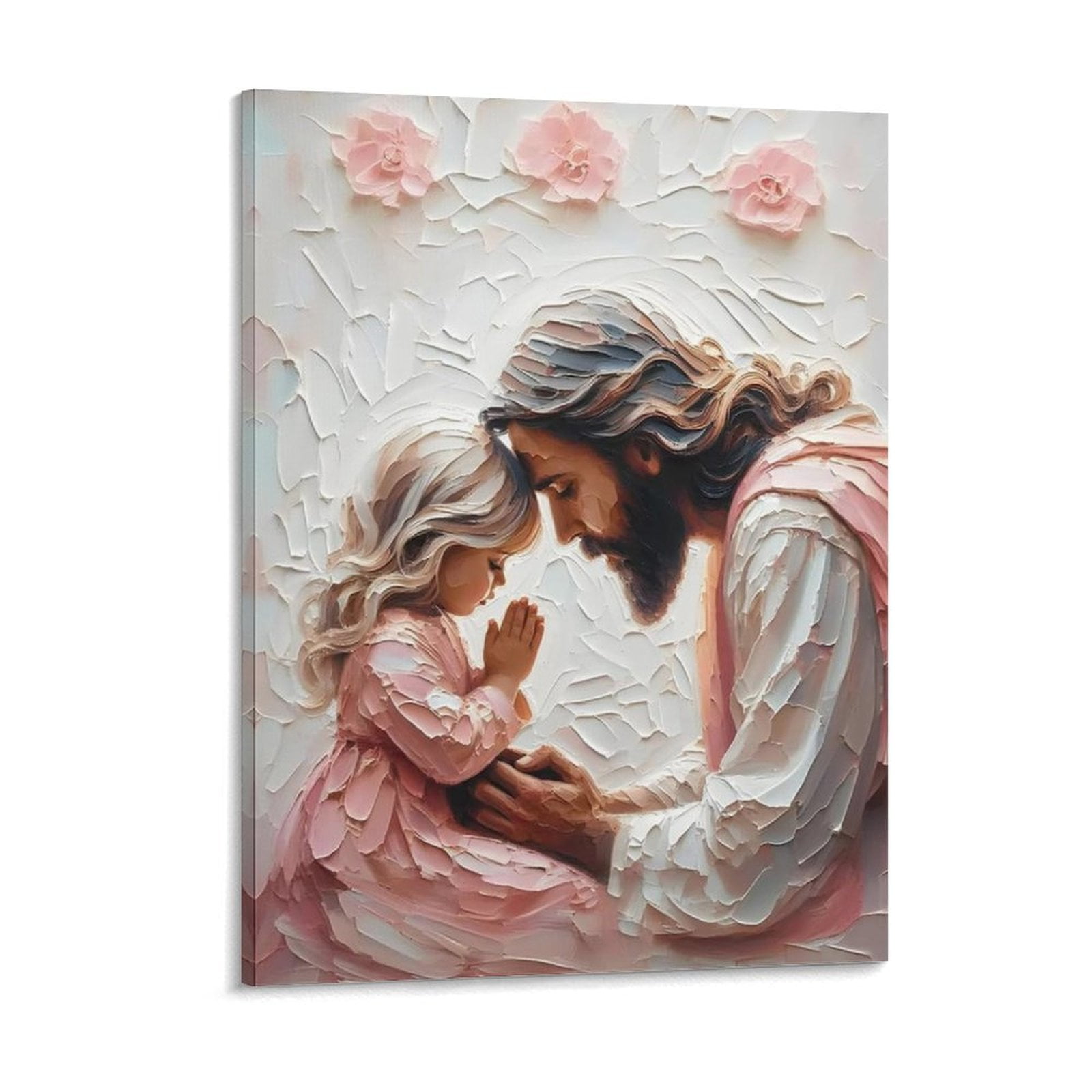 AEFER Little Prayers,Christian Art,Jesus and Little Girl Prayer ...