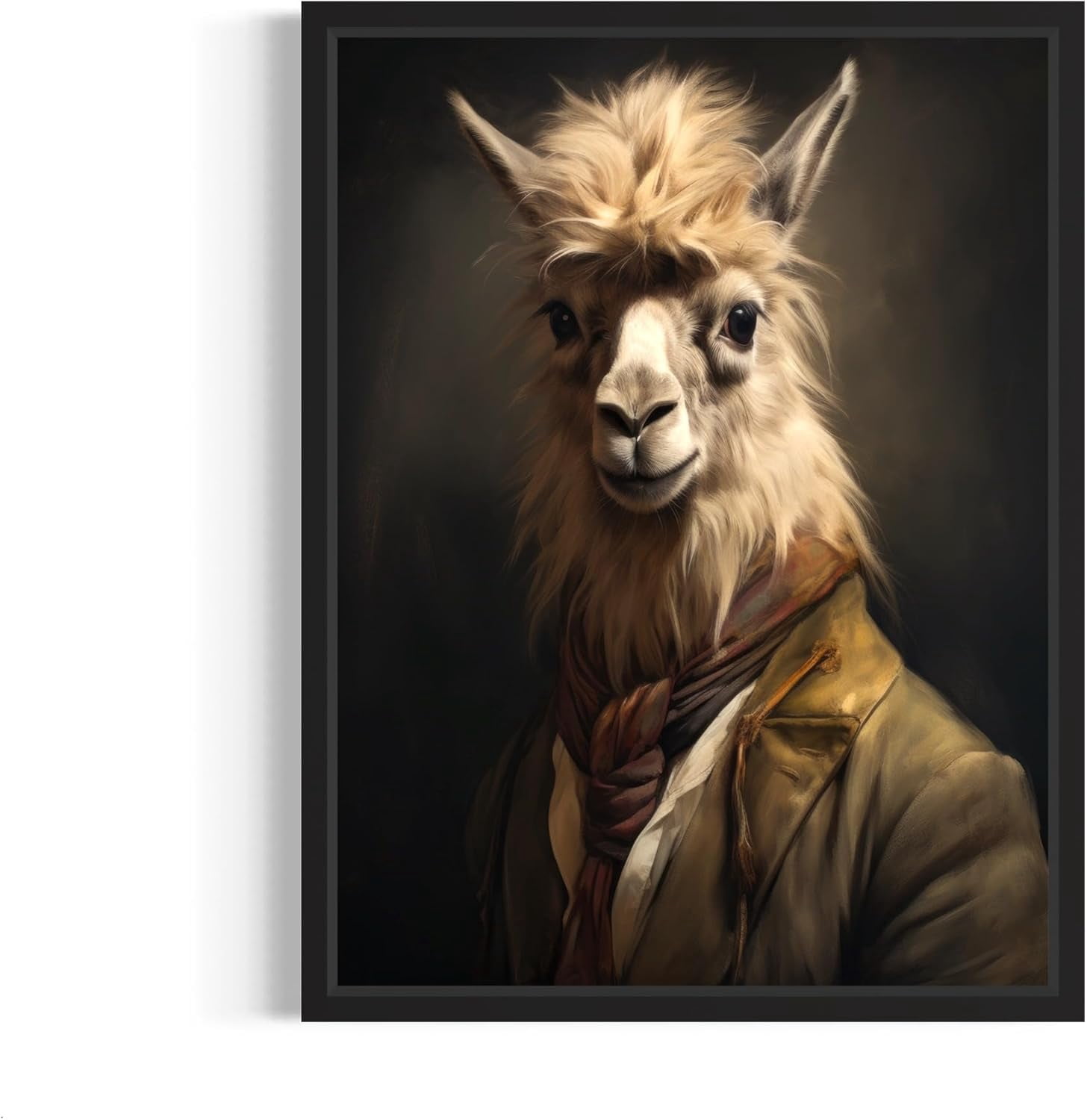 AEFER Llama Vintage Portrait Poster Art Print, Classic Animals Wall ...