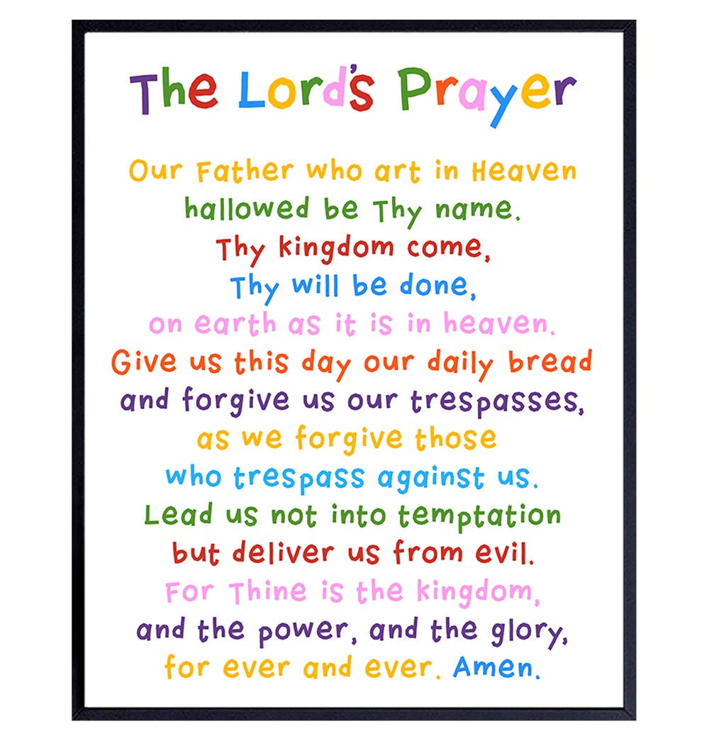 AEFER Lords Prayer Wall Art - Religious Bible Study Scripture Decor for ...
