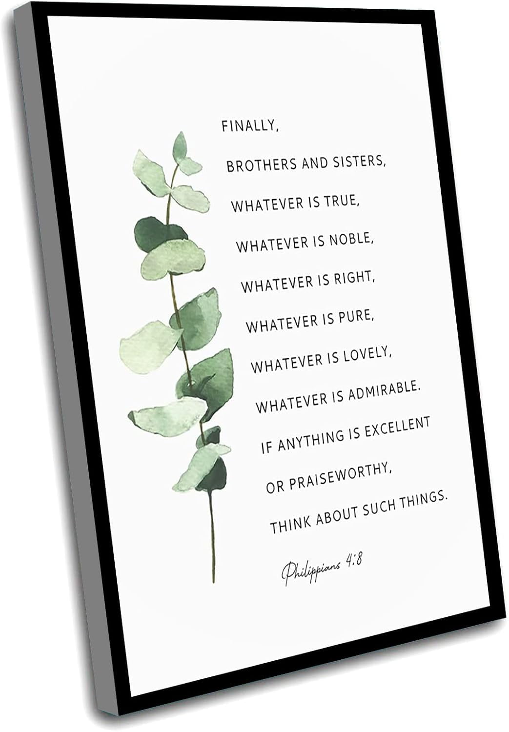 AEFER MOTIVATIONAL WALL ART,Philippians 4 8 Whatever Is True Whatever ...