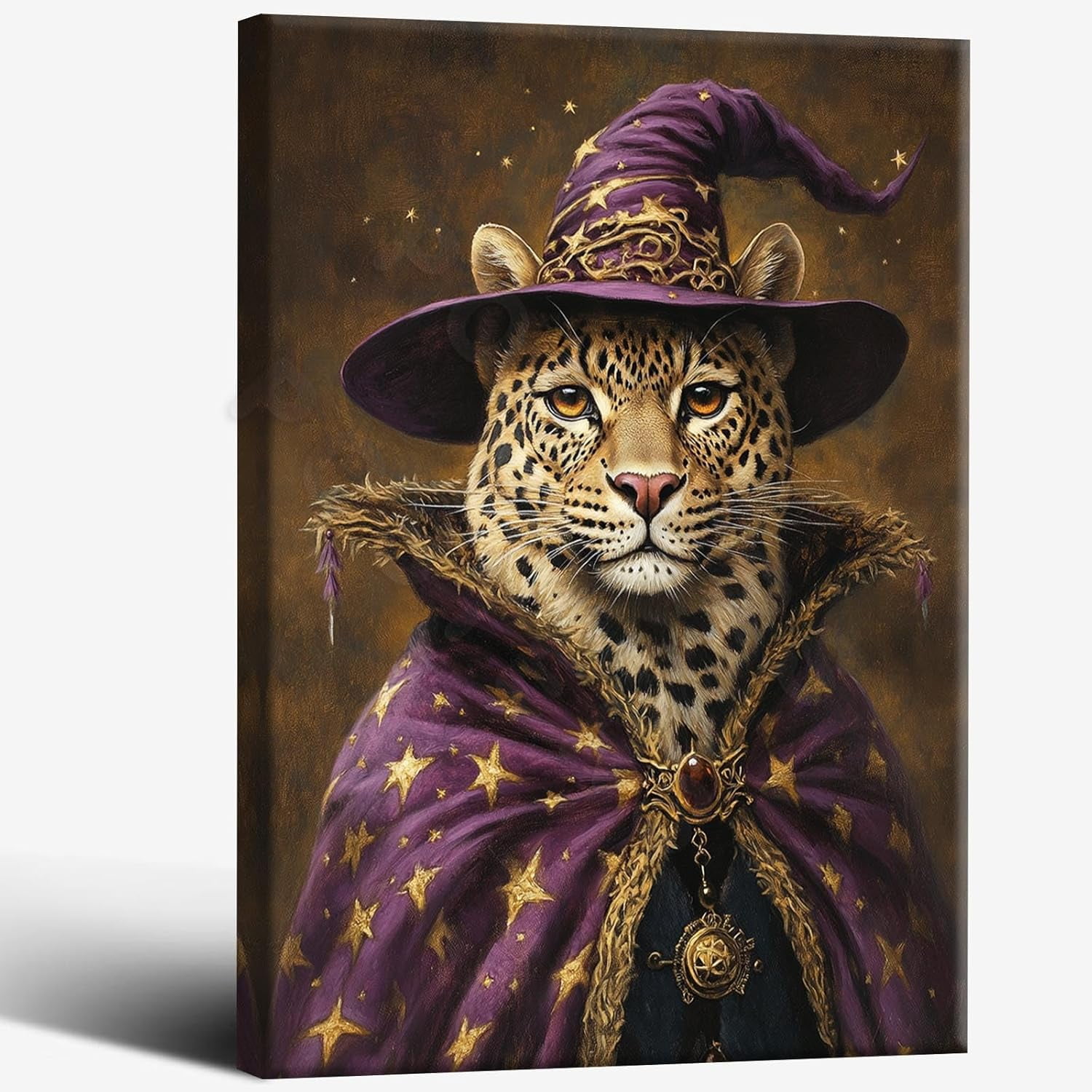 AEFER Magical Leopard Witch Portrait Art Print - Eclectic Maximalist ...