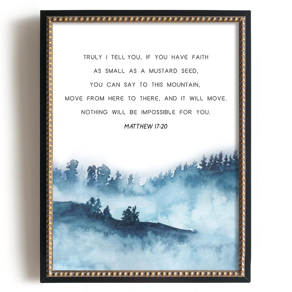 AEFER Matthew 17:20 Religious Quotes Wall Art - Inspirational Bible ...