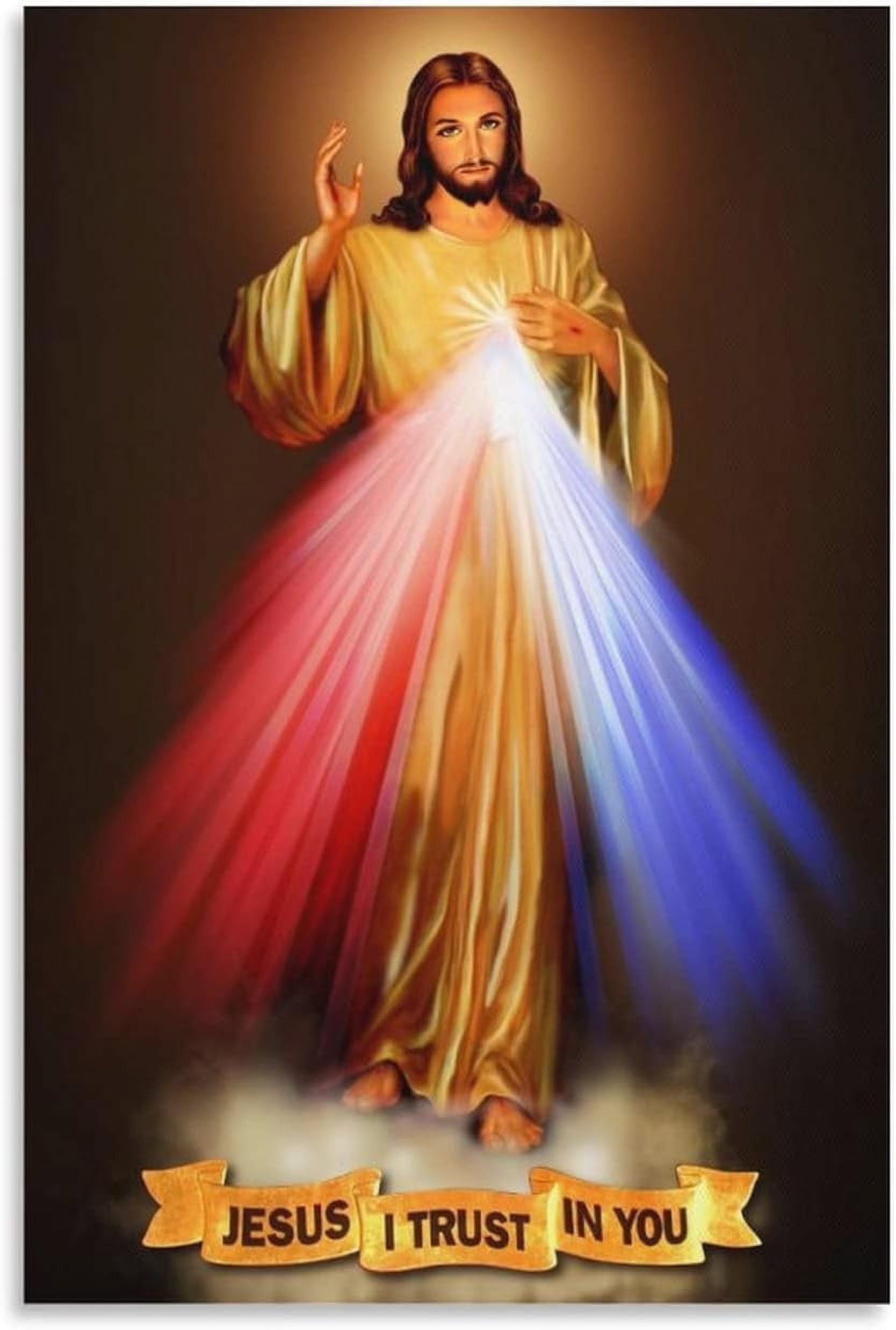 AEFER Merciful Jesus Prayer for Divine Mercy Canvas Art Poster And Wall ...