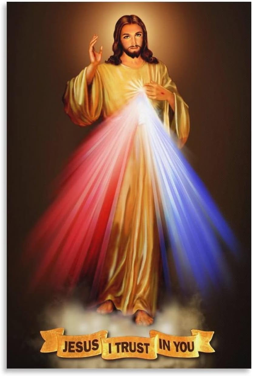 AEFER Merciful Jesus Prayer for Divine Mercy Canvas Art Poster And Wall ...