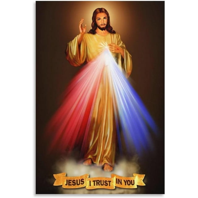 AEFER Merciful Jesus Prayer for Divine Mercy Canvas Art Poster And Wall ...