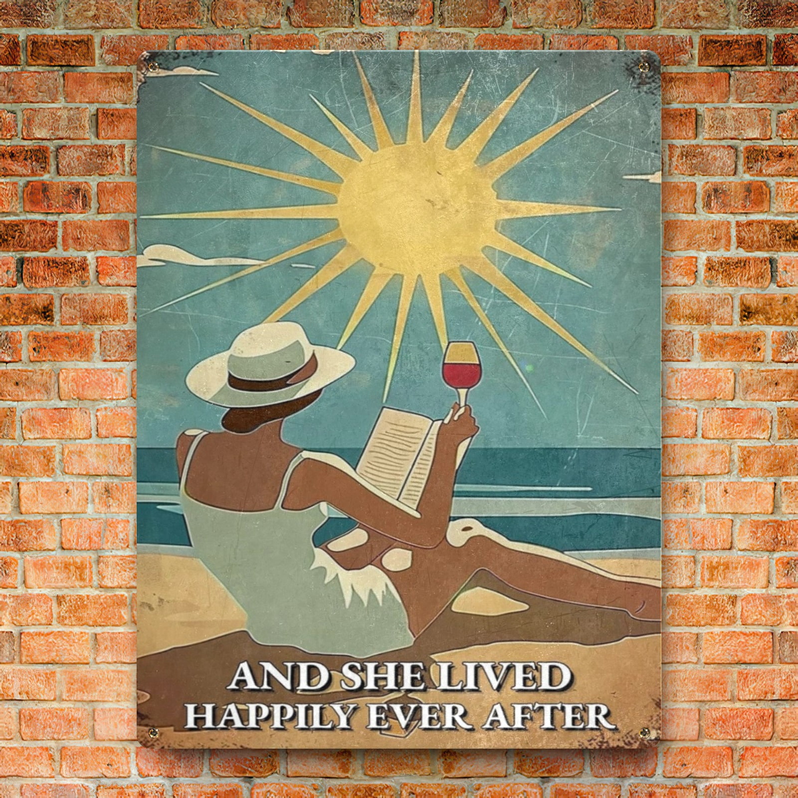 AEFER Metal Sign 'She Lived Happily Ever After' - Vintage Retro ...