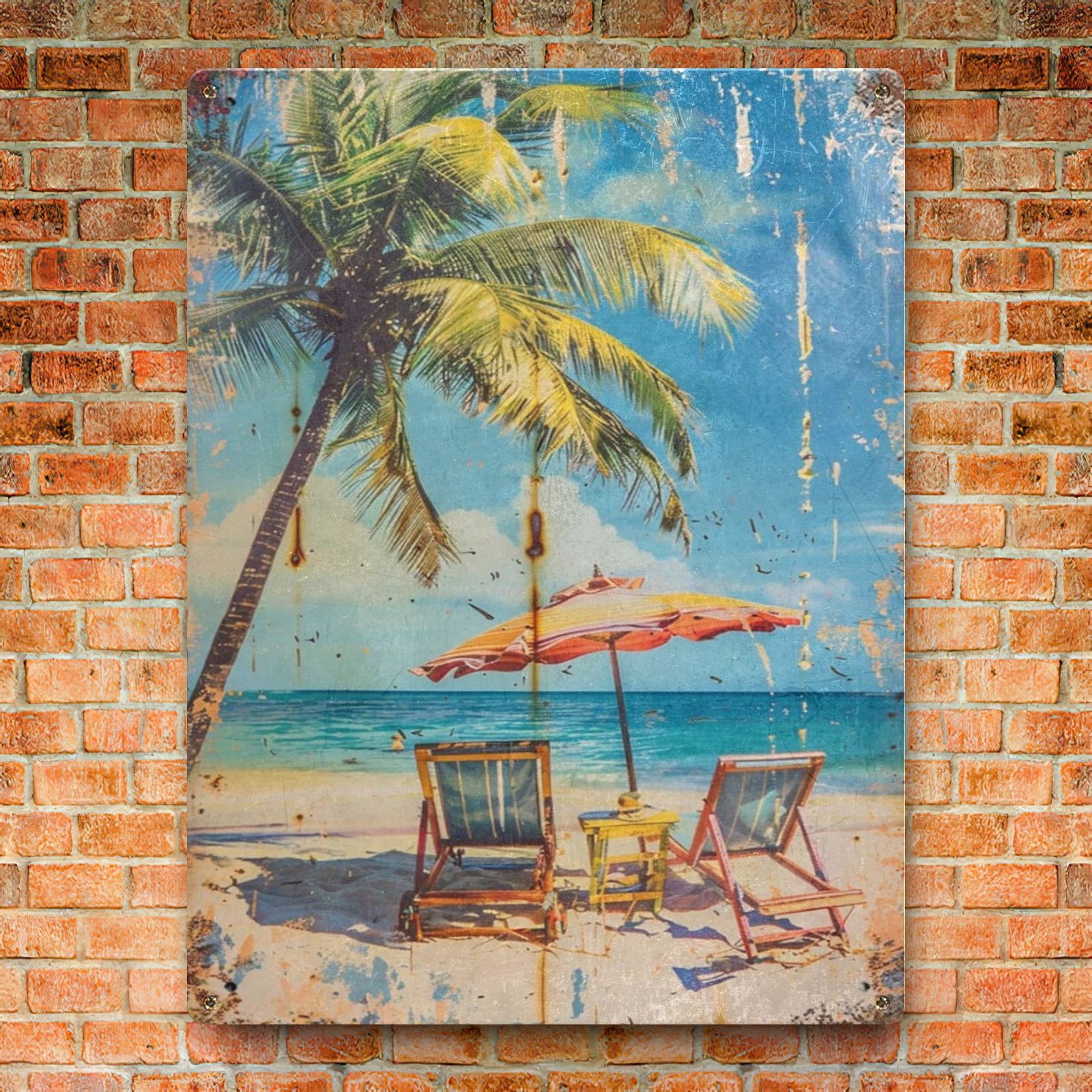 AEFER Metal Signs Beach Sign Vintage Signs Retro Aluminum Tin Sign for ...