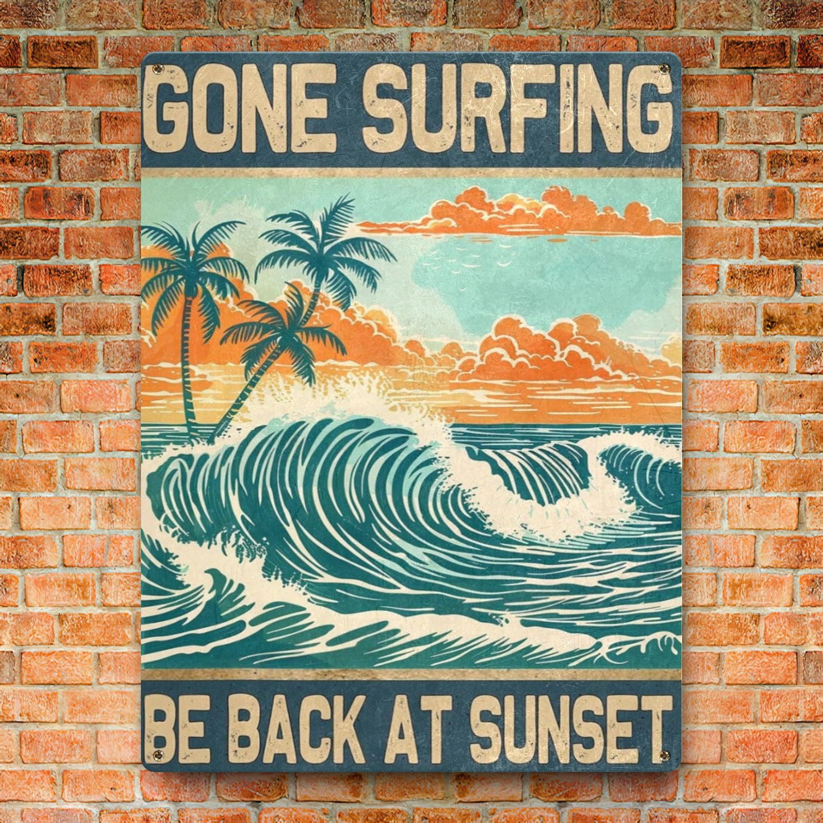 AEFER Metal Signs Gone Surfing Be Back At Sunset Sign Vintage Signs ...