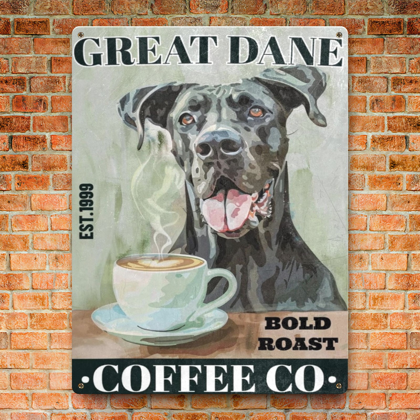 AEFER Metal Signs Great Dane Coffee Co Sign Vintage Signs Retro Aluminum Tin Sign for Garden ...