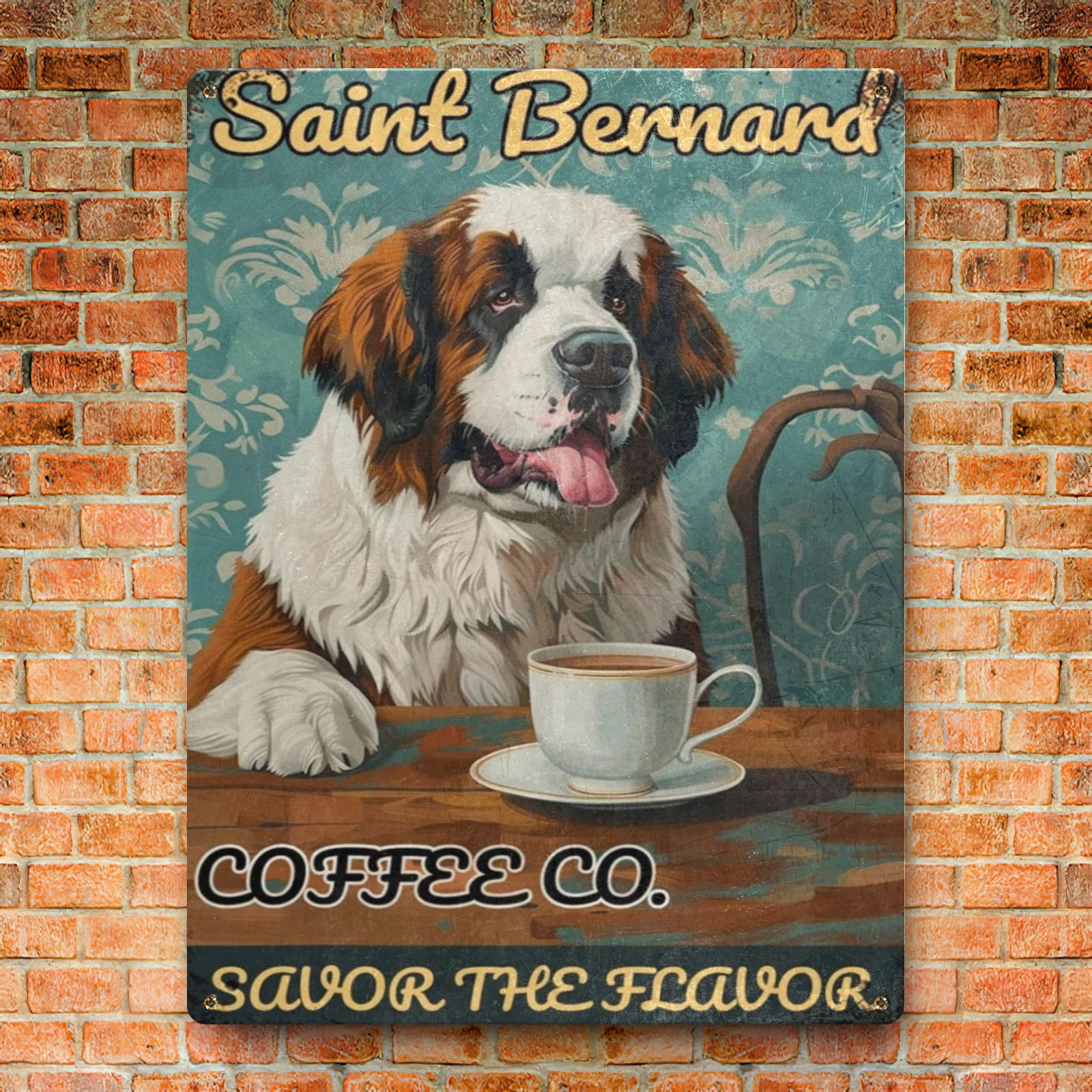 AEFER Metal Signs Saint Bernard Coffee Co Vintage Signs Retro Aluminum ...