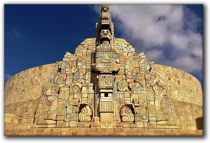 AEFER Mexican Indian Art Canvas Prints Mayan Aztec Calendar Poster ...