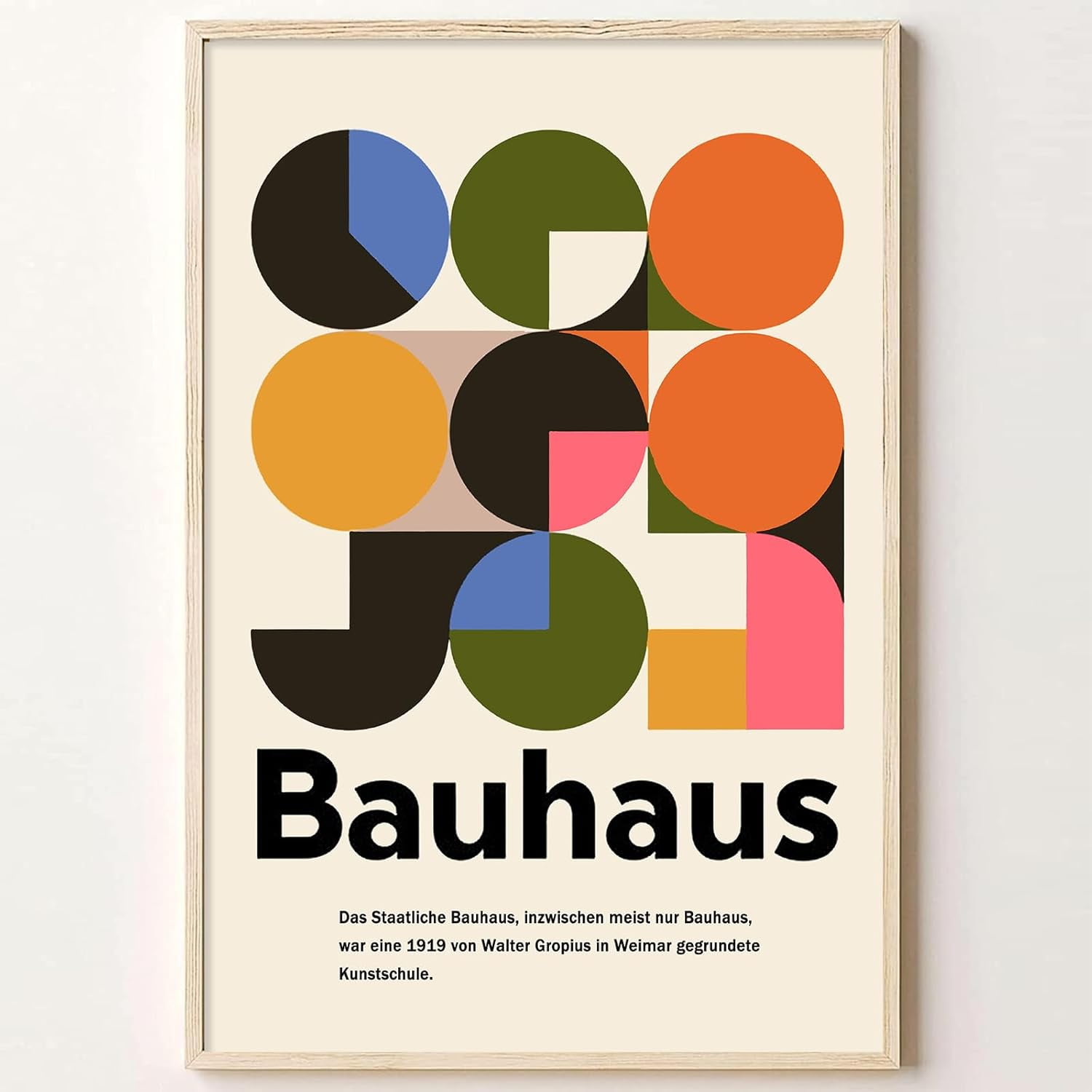 AEFER Mid Century Modern Bauhaus Wall Art Abstract Minimalist Geometric ...