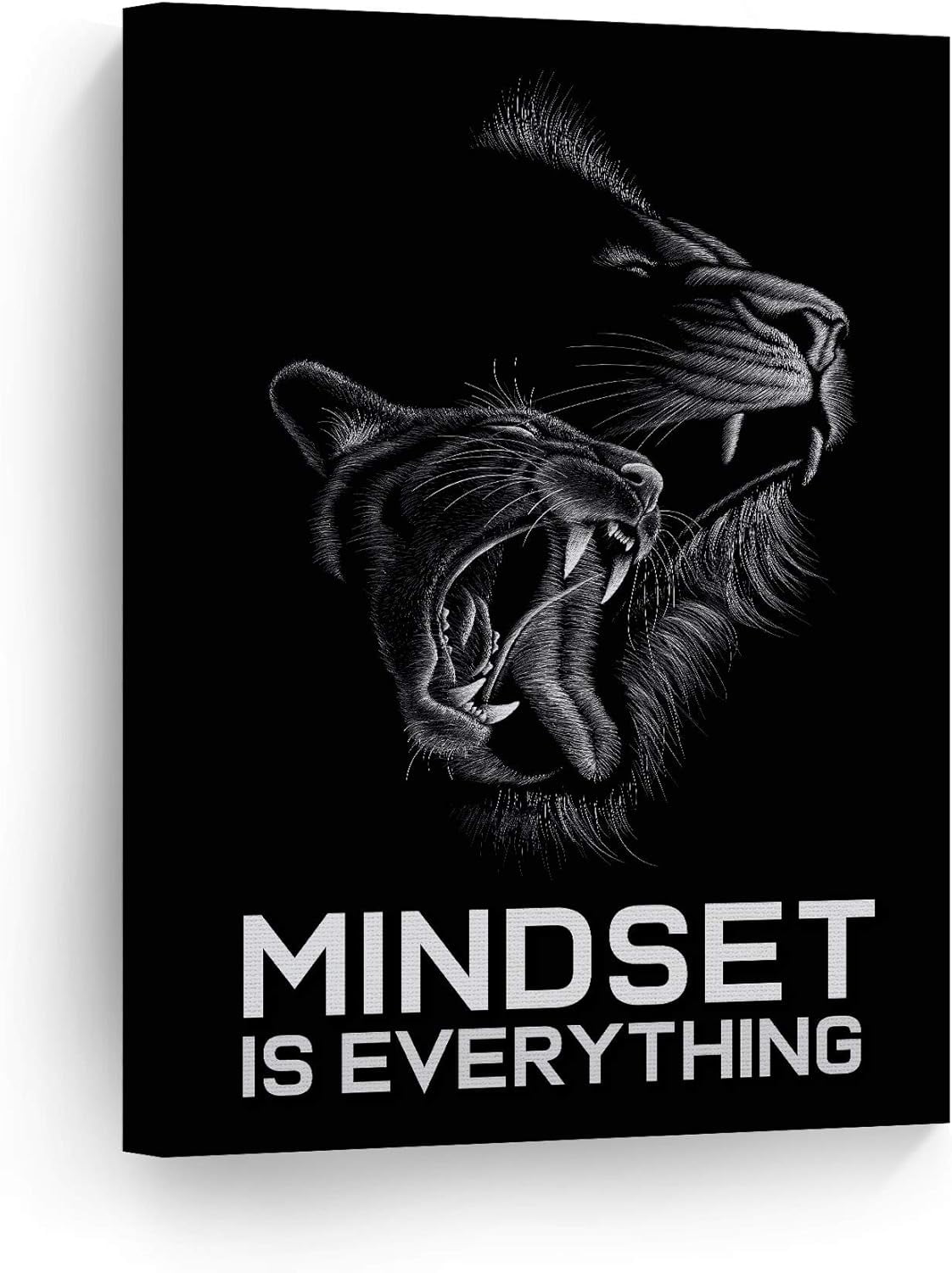 AEFER Mindset is Everything Cat and Lion Sketch Drawing Art ...