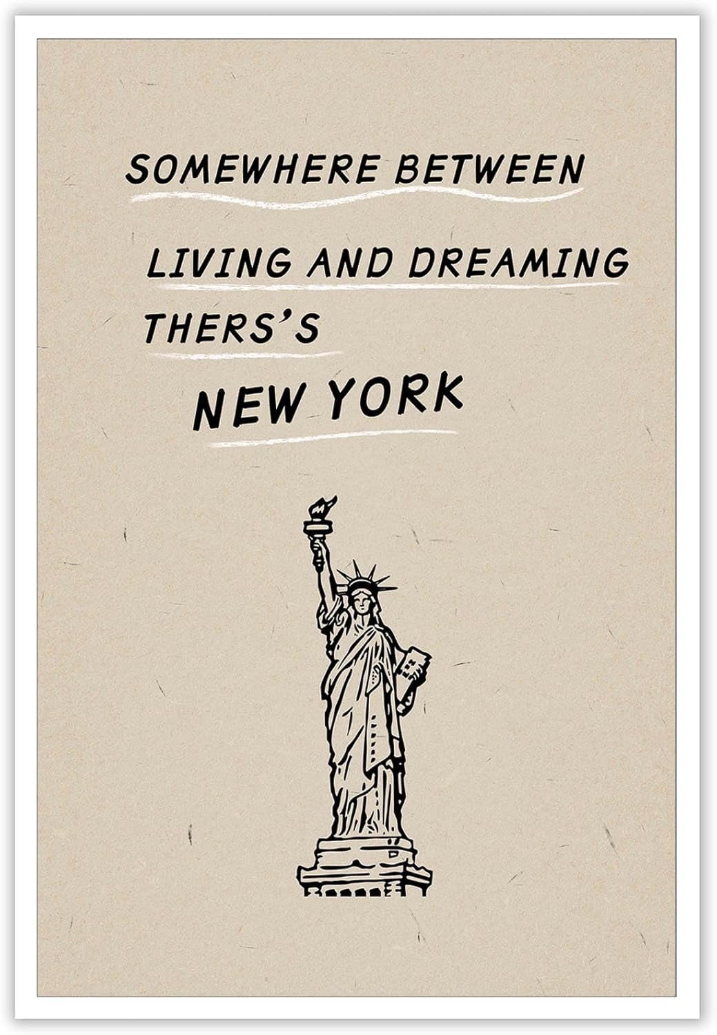 AEFER Minimalist New York Canvas Wall Art Vintage Statue of Liberty ...