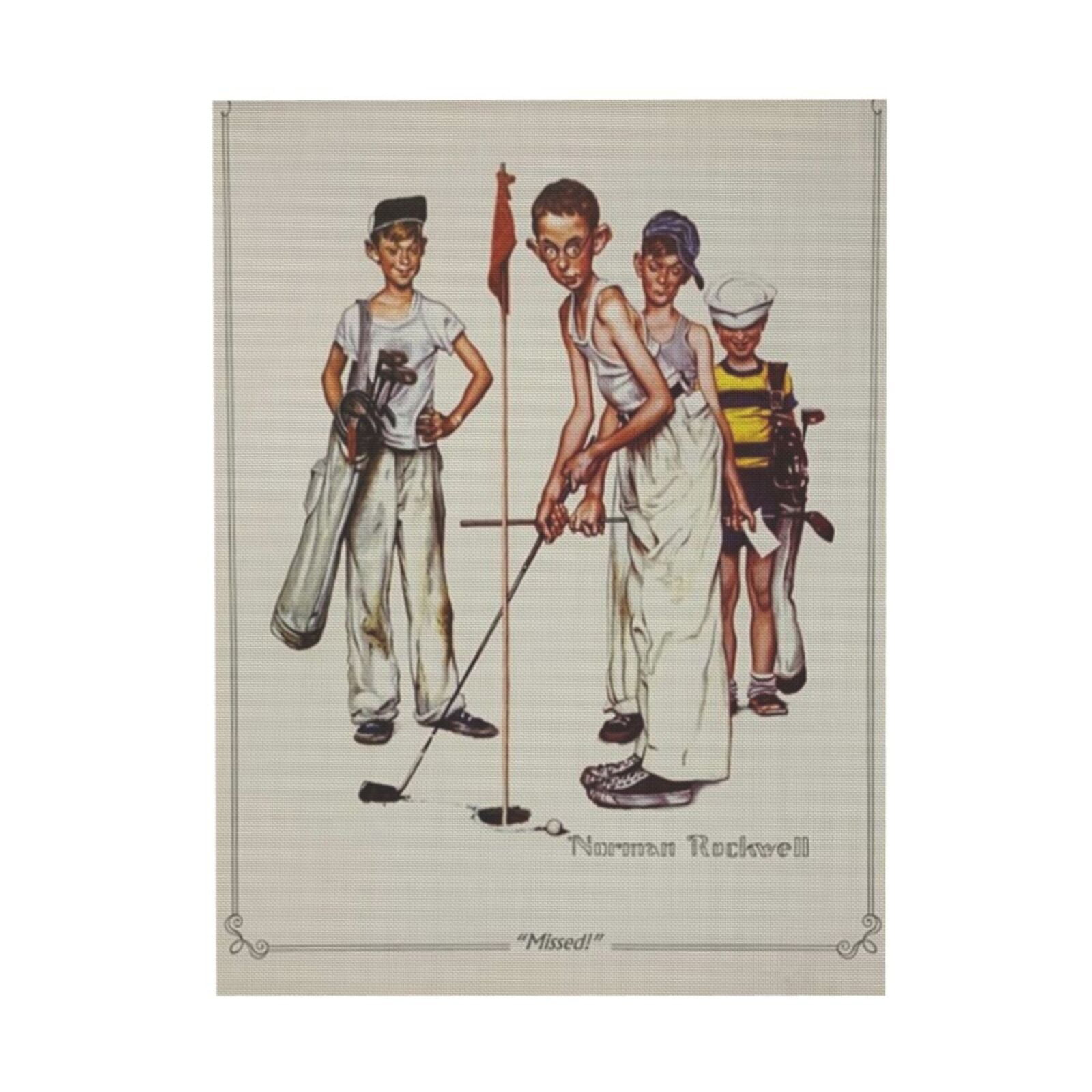 AEFER Missed Golfing by Norman Rockwell Wall Art Decor Poster|Golf ...