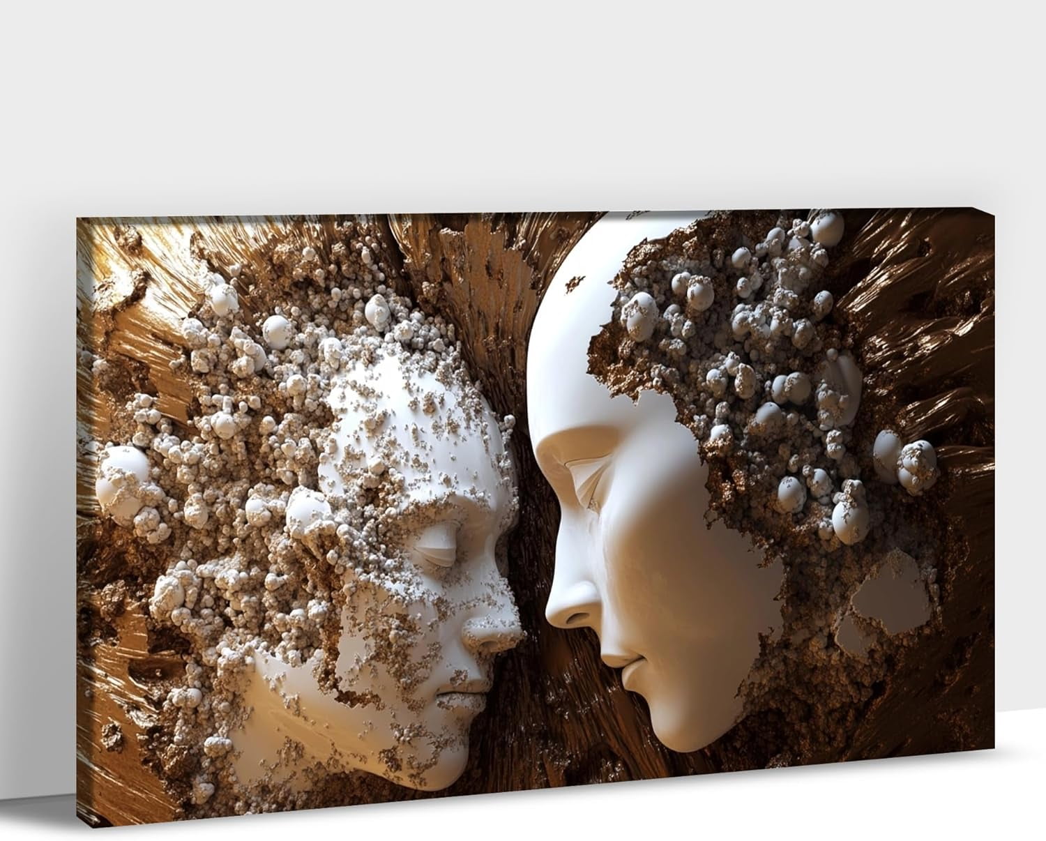 AEFER Modern 3D Wall Art for Living Room, 3D Lover Canvas Prints, Abstract 3D Visual Effects ...