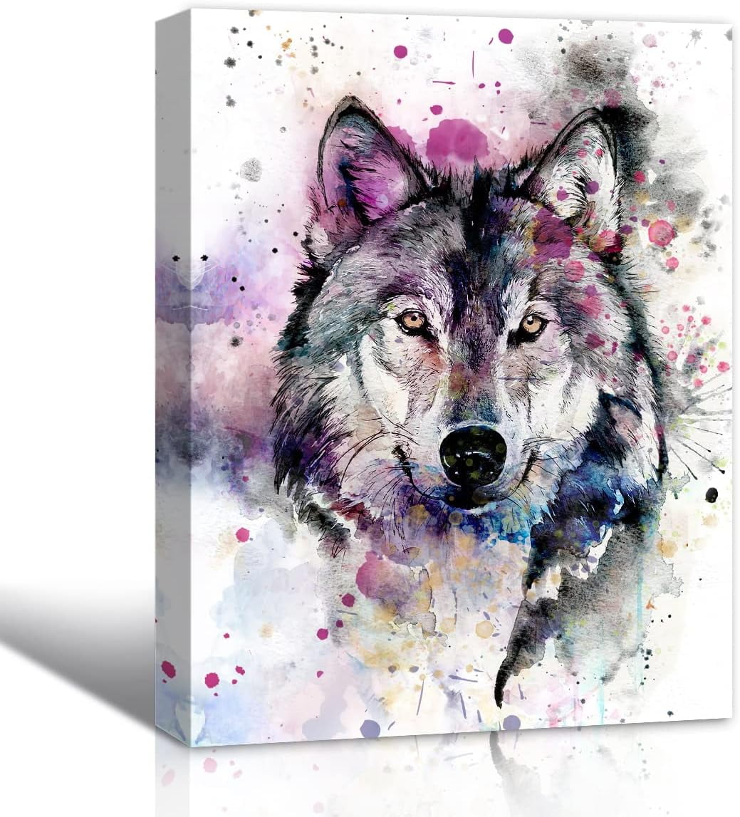 AEFER Modern Home Decor Wolf Canvas Print Wall Art for Kids Room ...