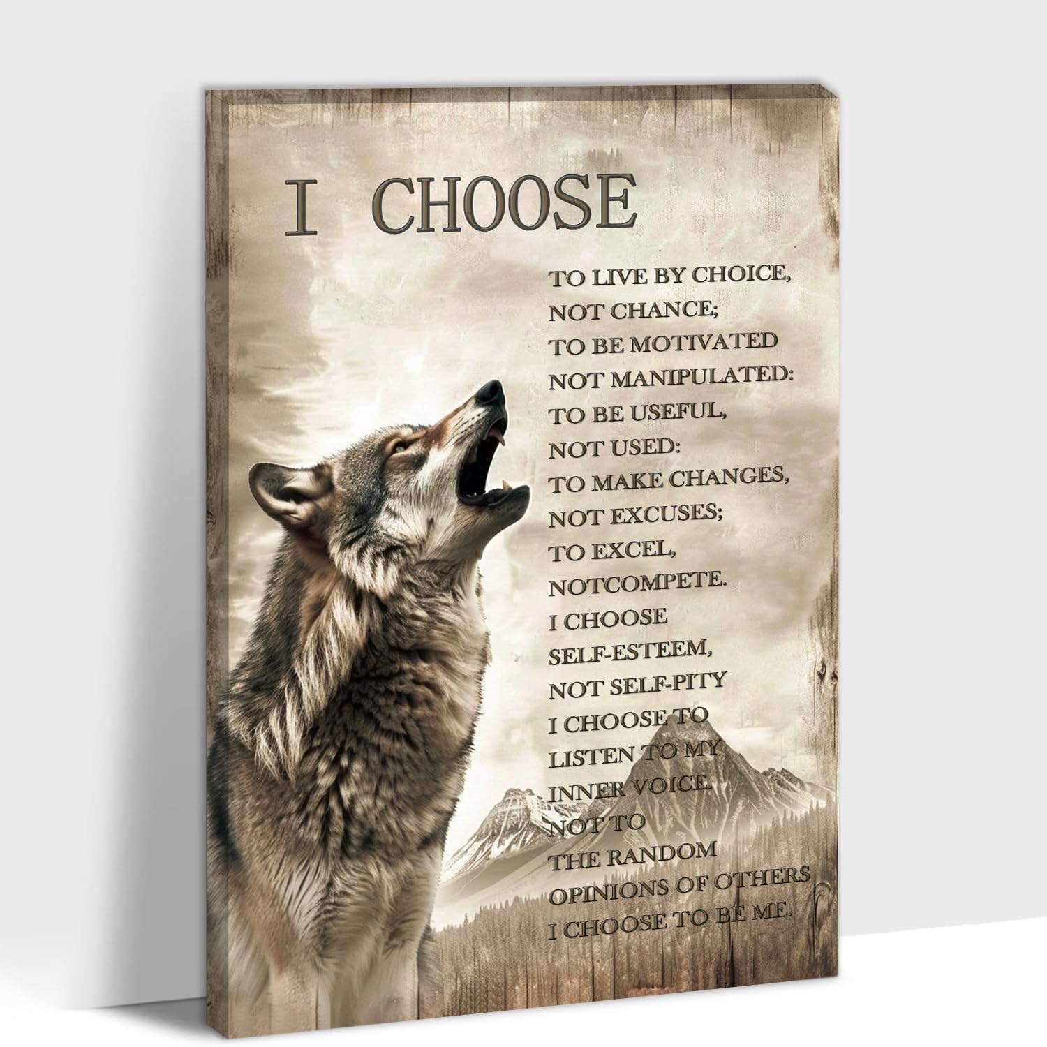 AEFER Modern Wolf Decor Animal Canvas Wall Art, Motivational Quotes ...