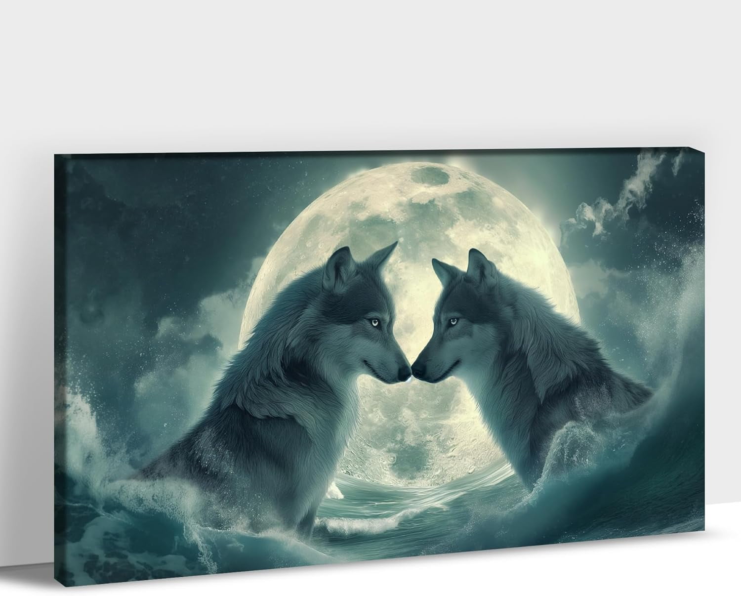 AEFER Modern Wolf Wall Art, Wild Animal Wolf Canvas Poster, Grey Wolf ...