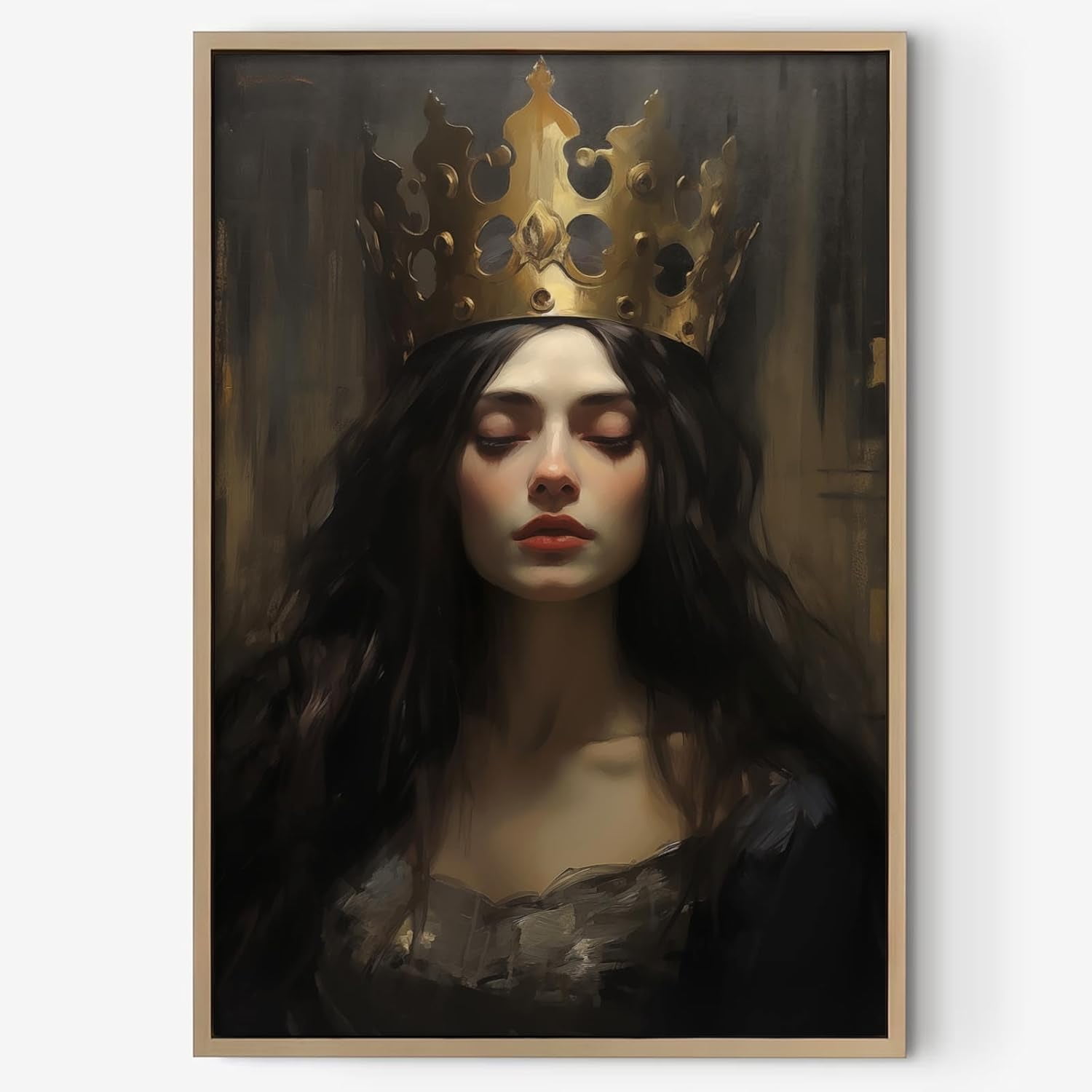 AEFER Moody Vintage Wall Art Dark Academia Paintings Black Queen Wall ...