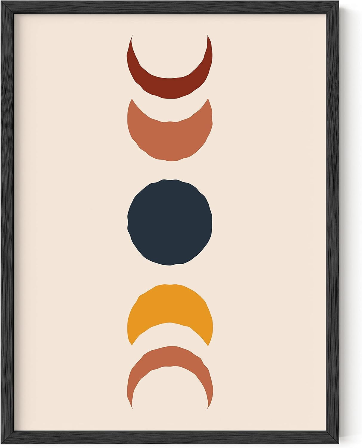 AEFER Moon Phases Wall Art Boho Prints Mid Century Modern Wall Art Boho ...