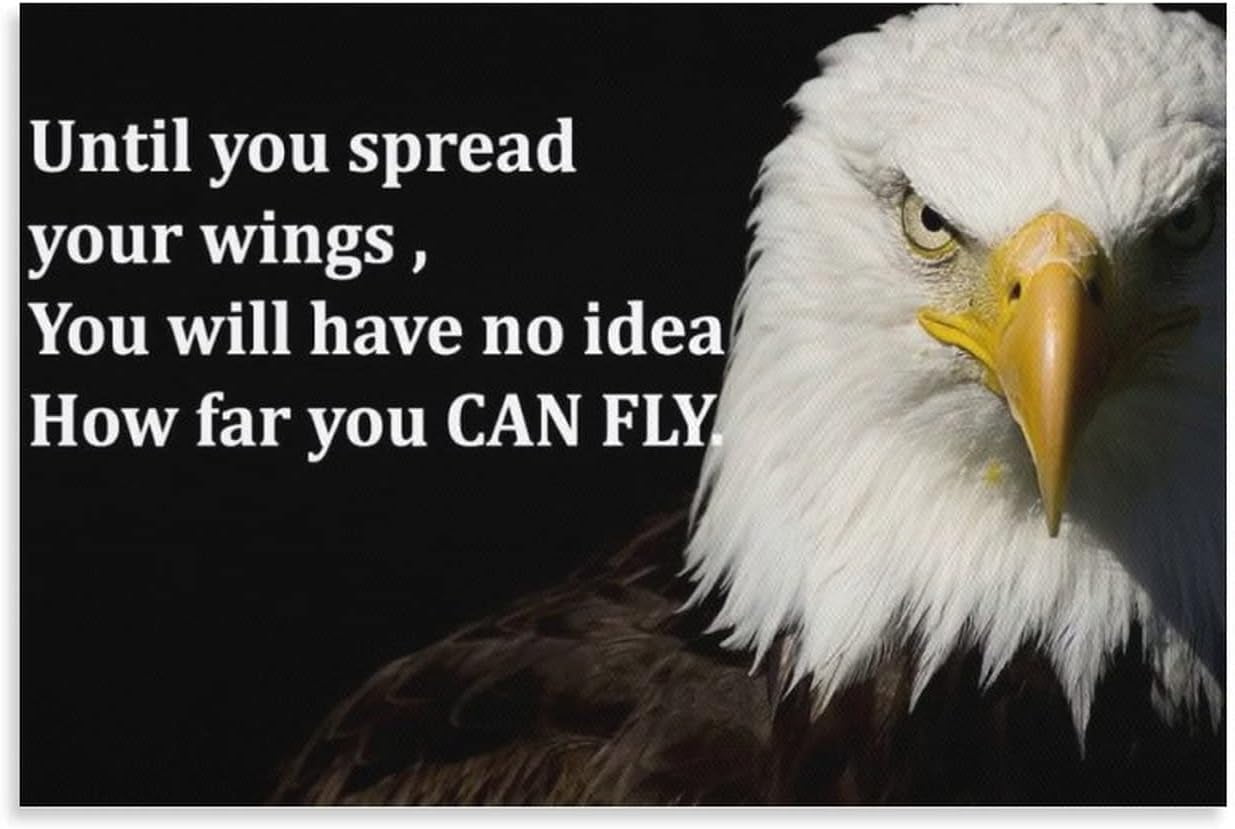 AEFER Most Popular Eagle Theme Quote Poster Canvas Wall Art Decoration ...