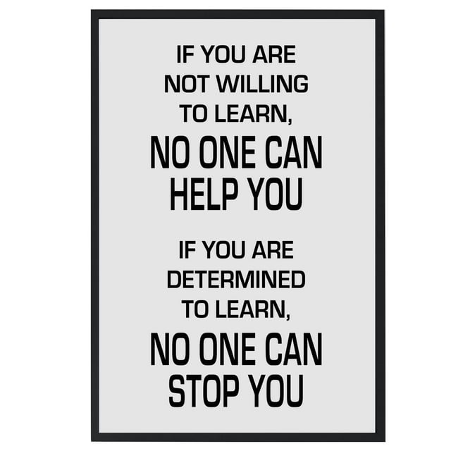 AEFER Motivation Wall Art - If You Are Not Willing to Learn - Inspirational Positive Poster ...