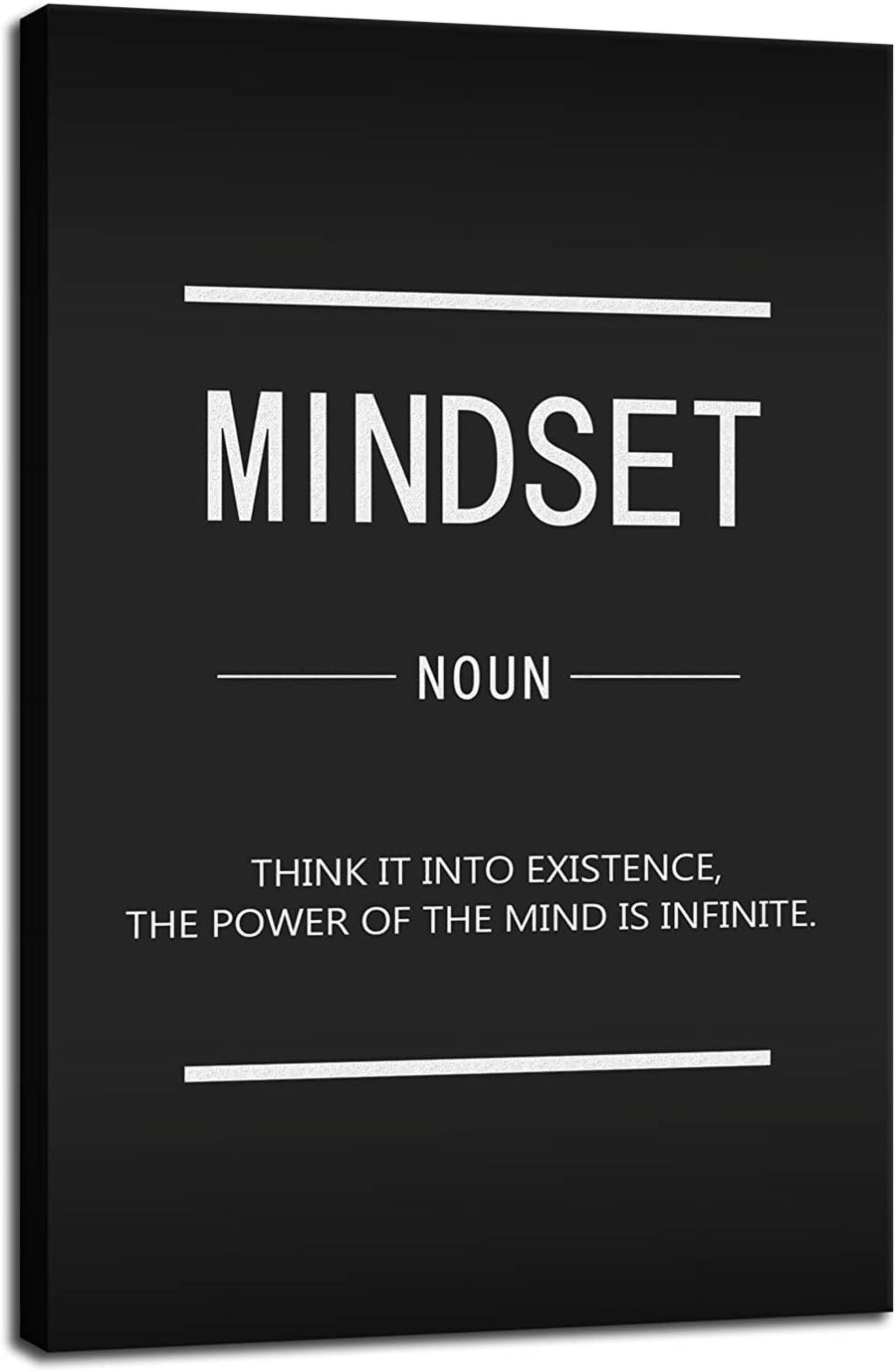 AEFER Motivational Canvas Wall Art Mindset Noun Painting Poster Office ...