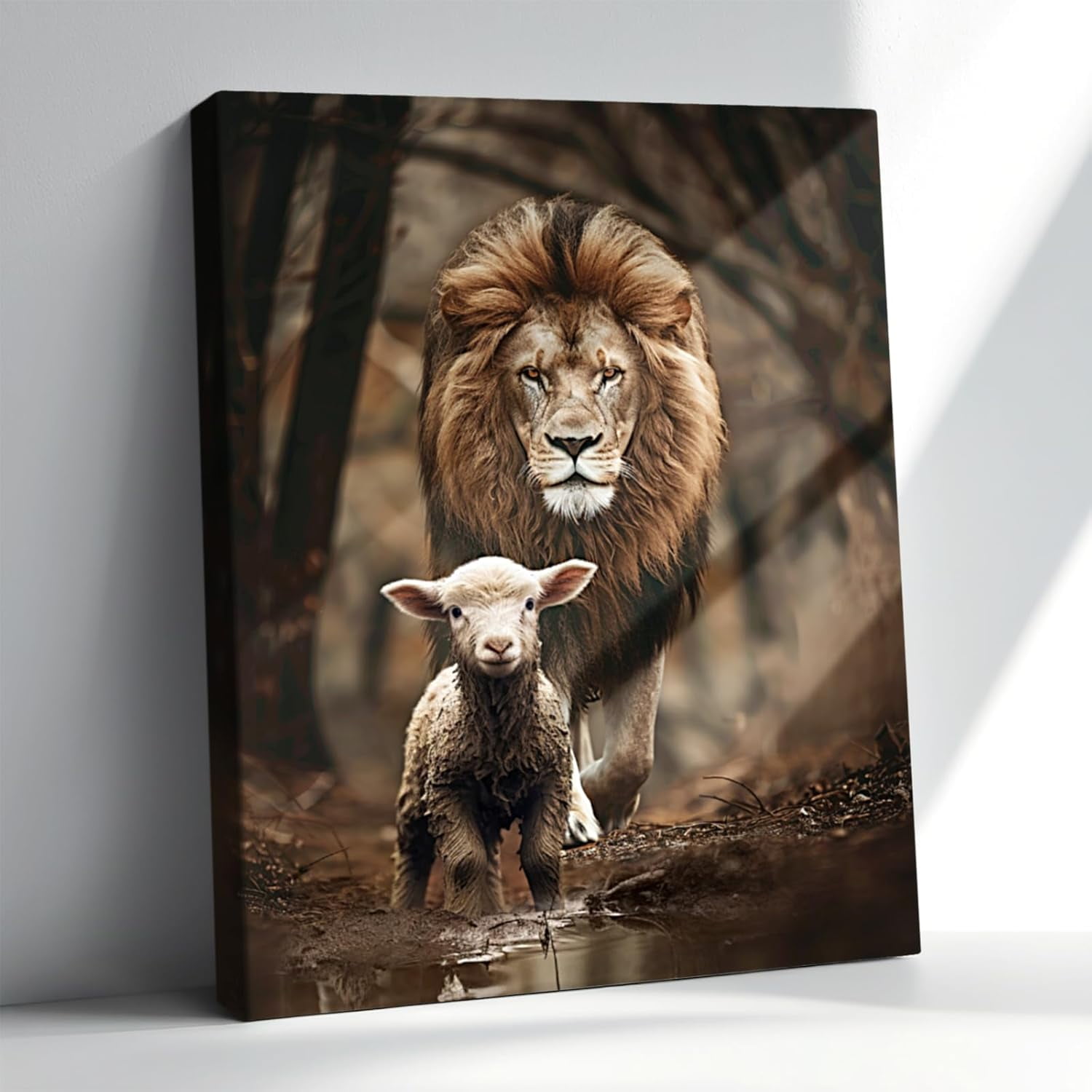 AEFER Motivational Lion And Lamb Christian Jesus Bible Inspirational ...