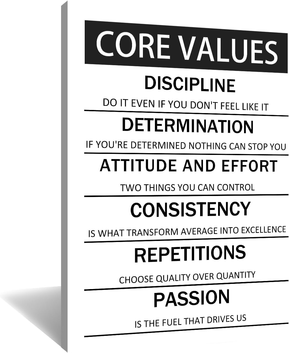 AEFER Motivational Poster Core Values Inspirational Canvas Wall Art ...