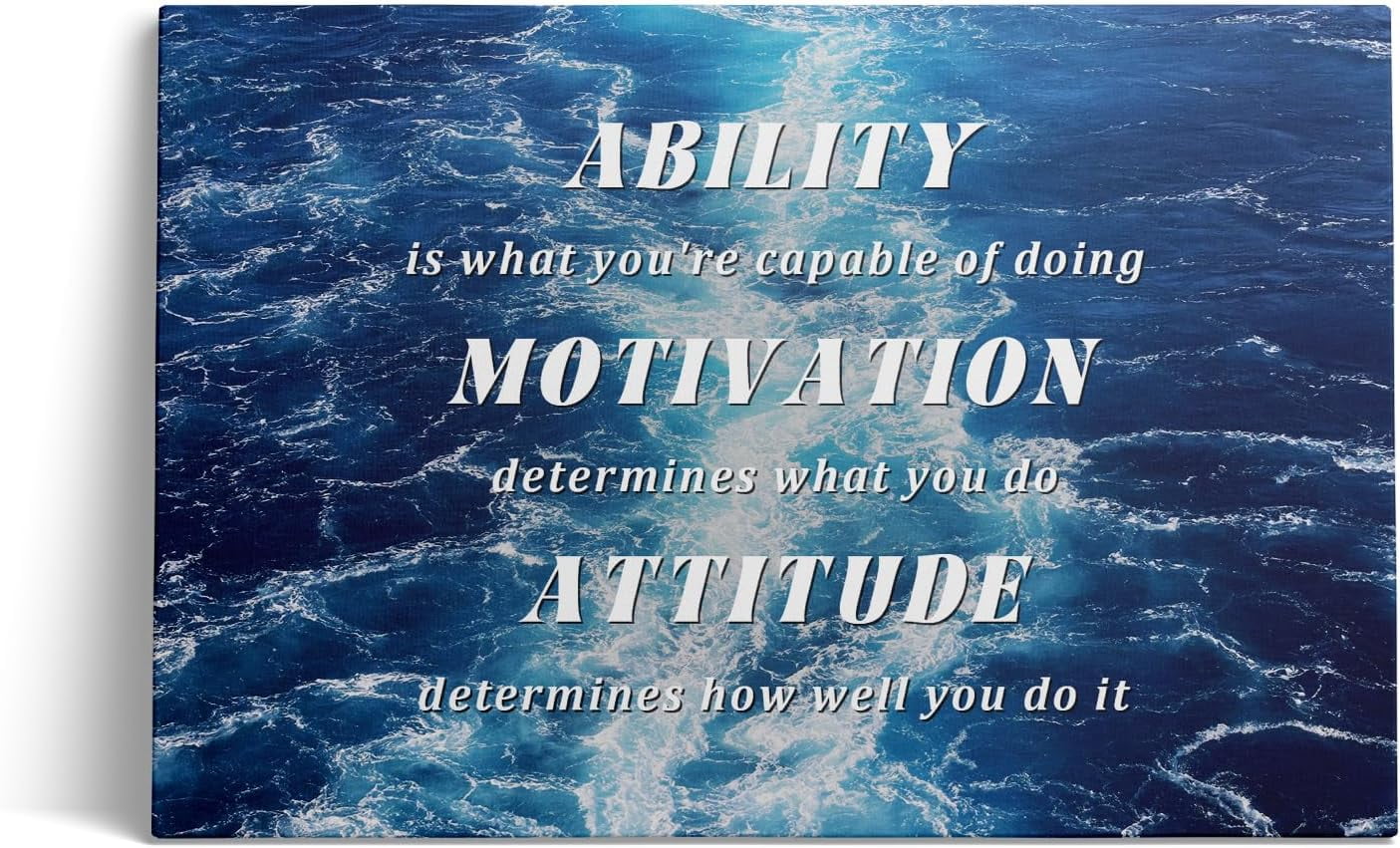 AEFER Motivational Wall Decor Ability Motivation Attitude Canvas ...