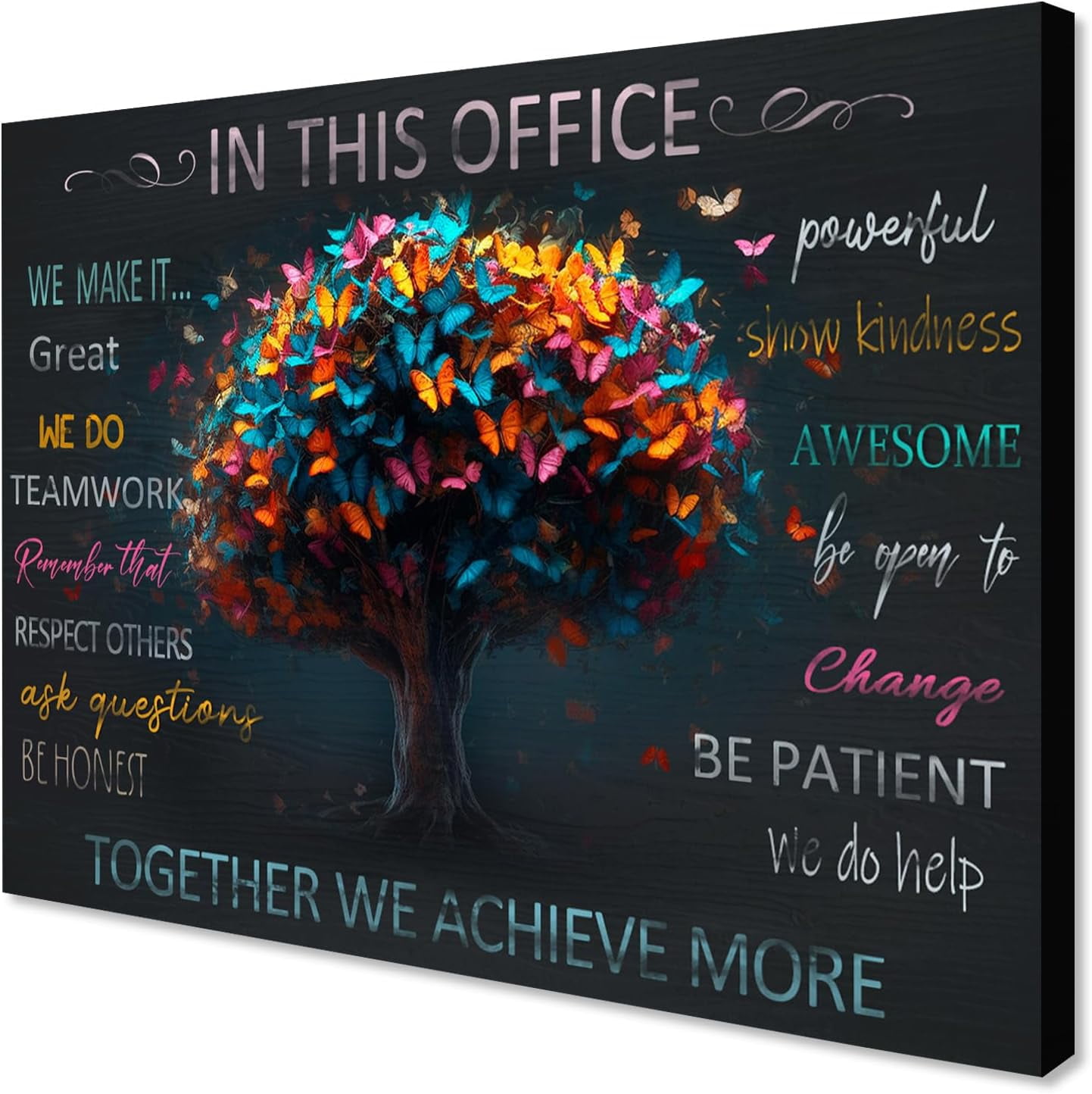 AEFER Motivational Wall Decor for Office Colorful Butterfly Canvas ...