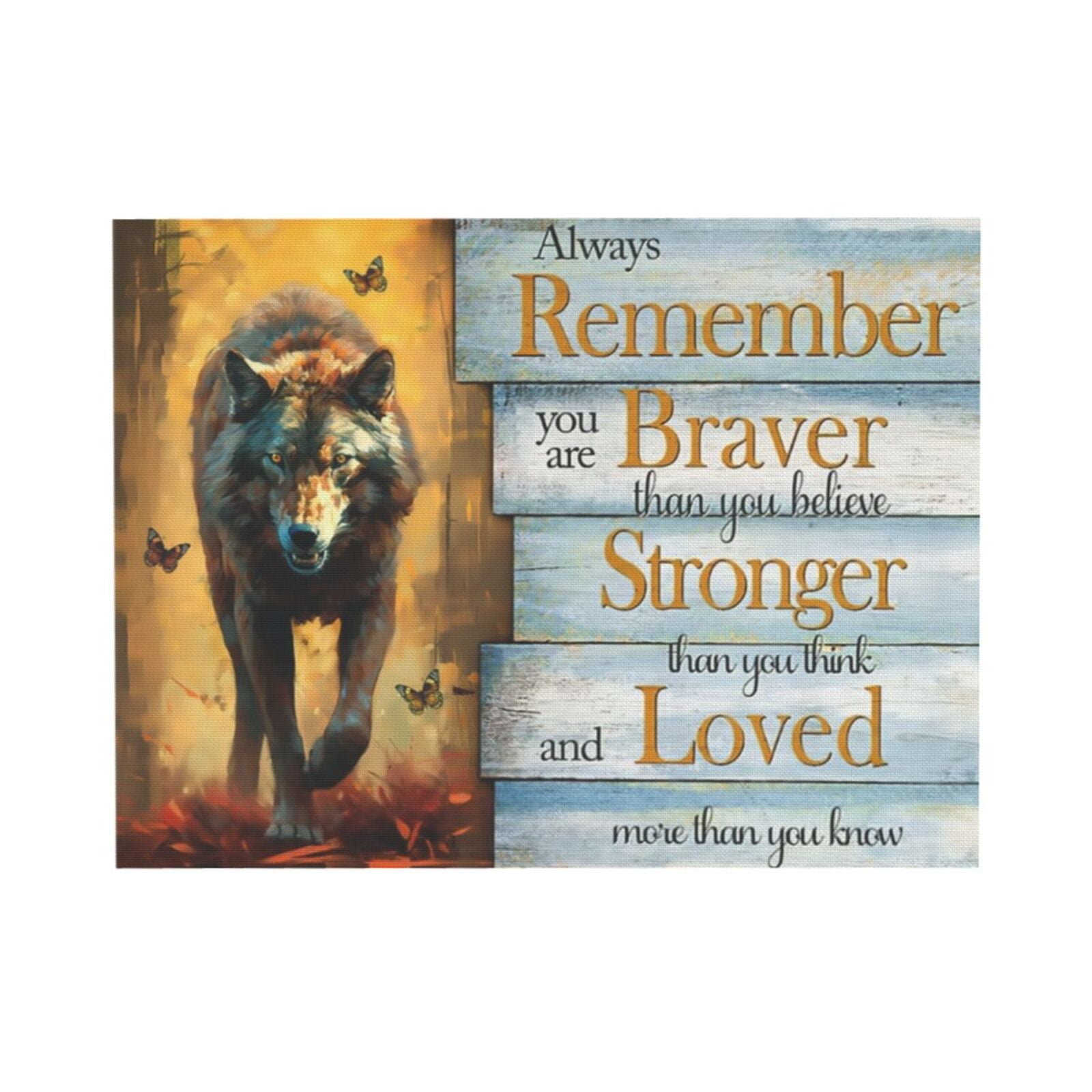 AEFER Motivational Wolf Canvas Wall Art Christian Wolf Painting Wall ...