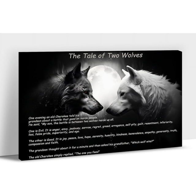 AEFER Motivational Wolf Wall Art - Handsome Wolf Painting for Office ...