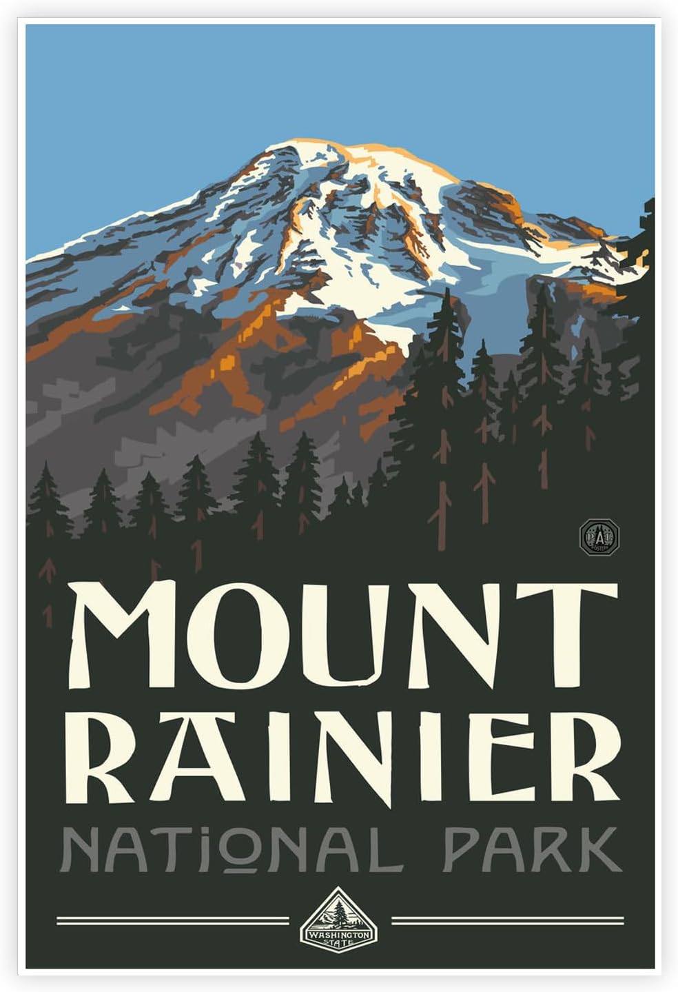 AEFER Mount Rainier National Park Wall Art by Paul A. Lanquist - Retro ...