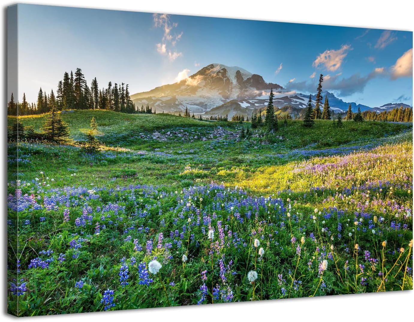 AEFER Mount Rainier National Park Wall Art Snow Mountain Landscape Wall ...