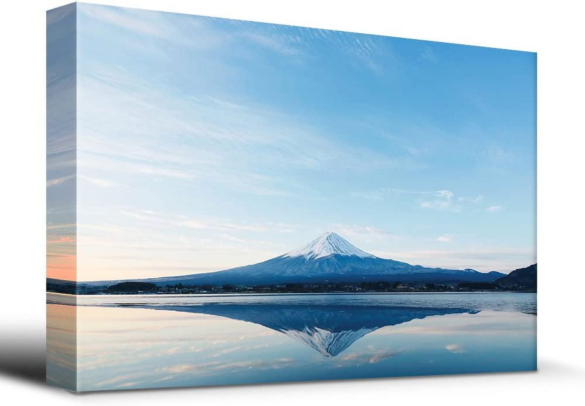 AEFER Mt. Fuji and Reflection on a Perfectly Smooth Lake - Canvas Art ...