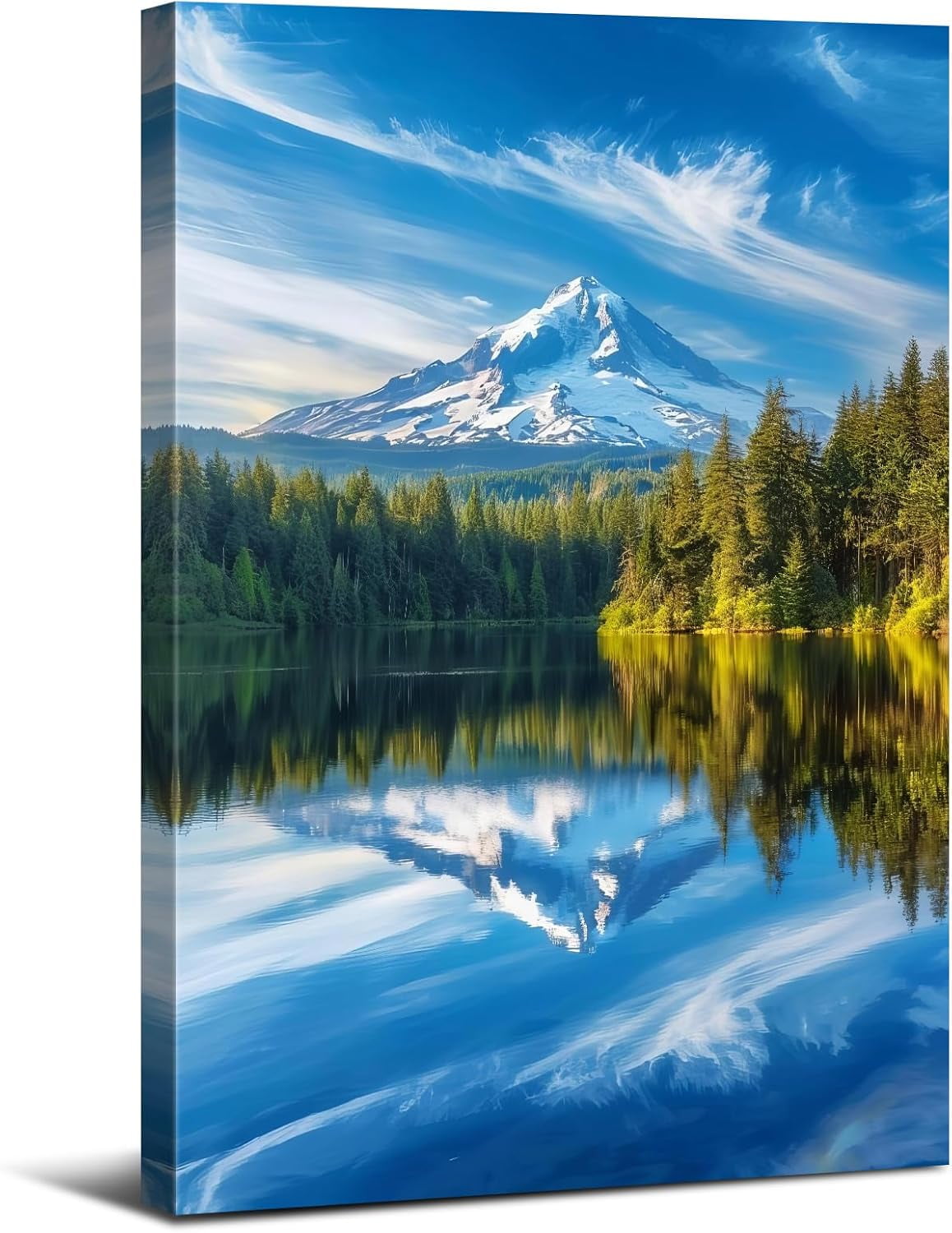 AEFER Mt Hood Mountain Wall Art Oregon National Park Poster Blue Lake ...