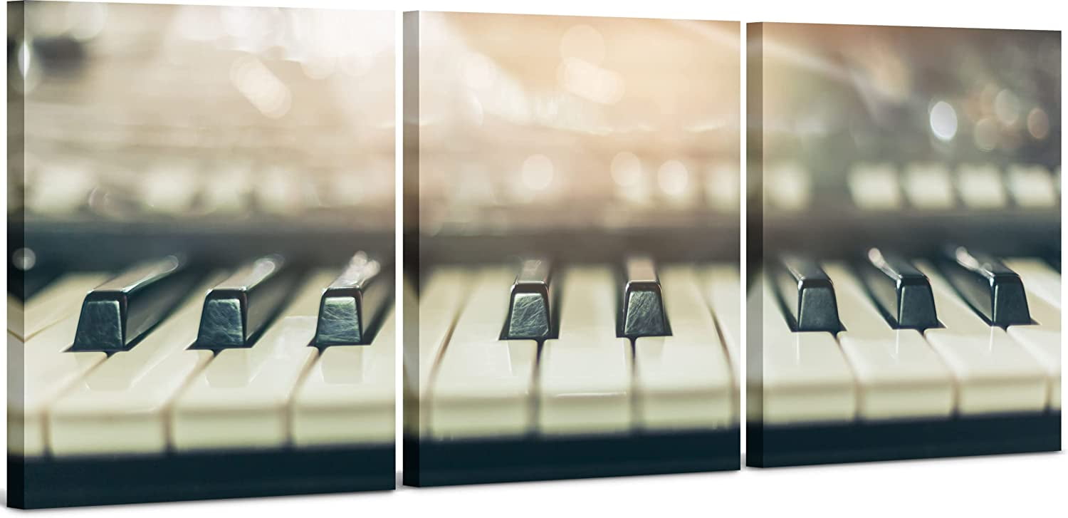 AEFER Music Wall Art Decor - Piano Keyboard Canvas Art 20x48 ...