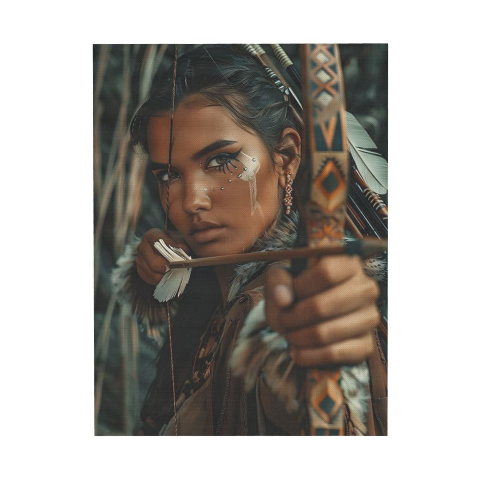 AEFER Native American Beauty Painting Wall Art, Indian Woman Canvas ...