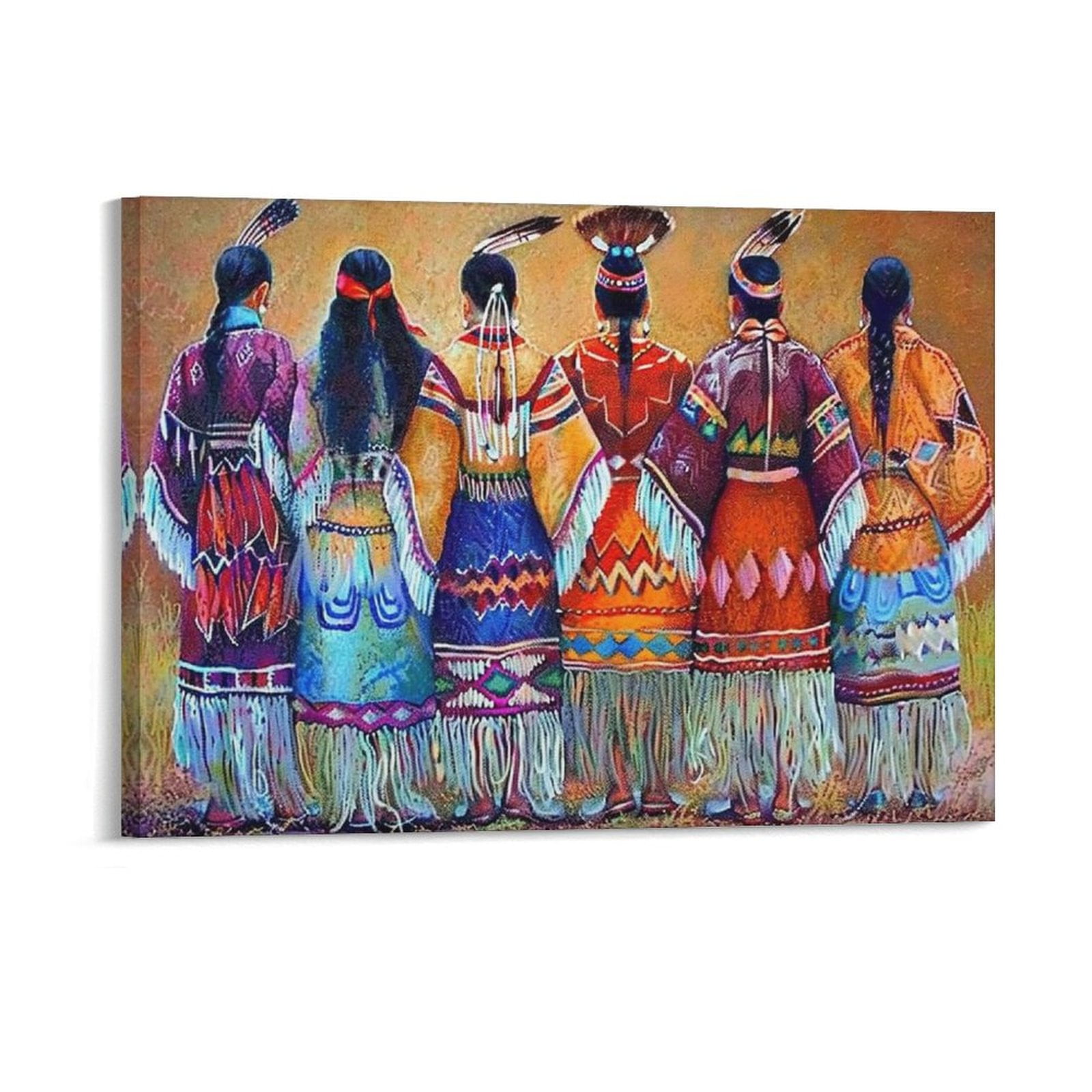 AEFER Native American Decor, Indian Woman Canvas Wall Art, Vintage ...